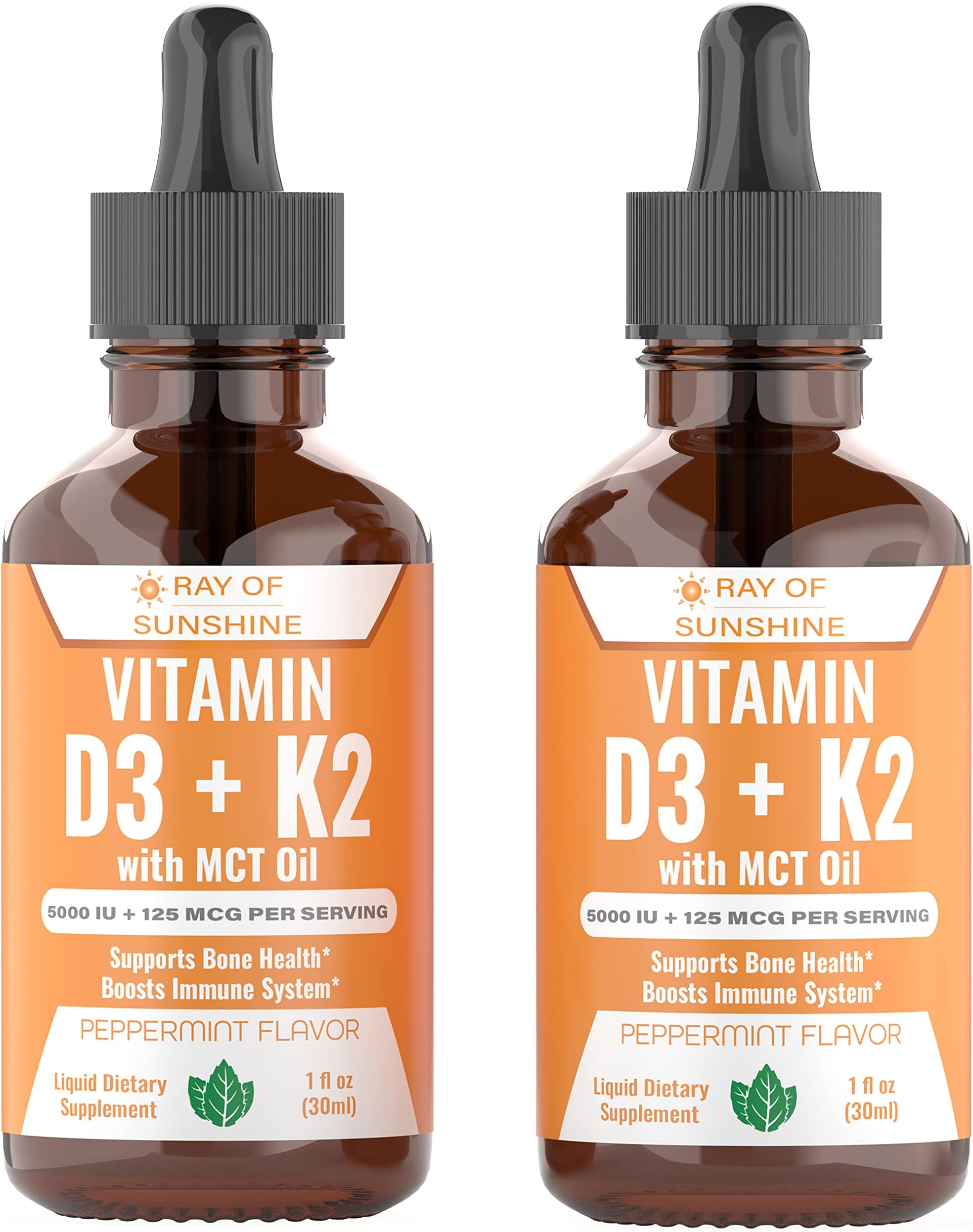 Amazon.com: Organic Non-GMO Vitamin D3 + K2 Drops w/Omega 3 Includes 5000 IU of Vitamin D3 for ...