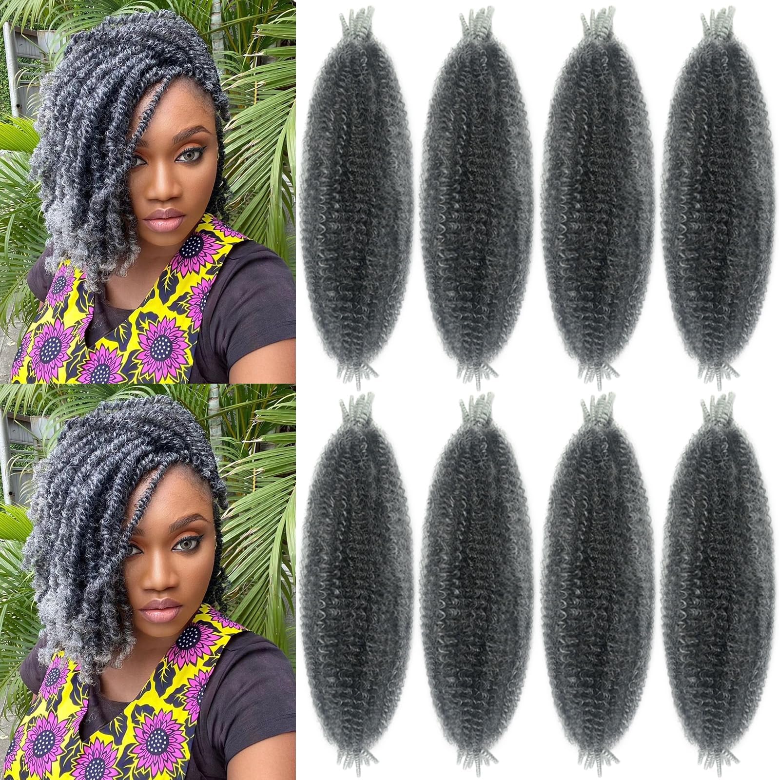 Amazon.com : Afro Spring Twist Hair 8 Packs Marley Twist Braiding Hair ...