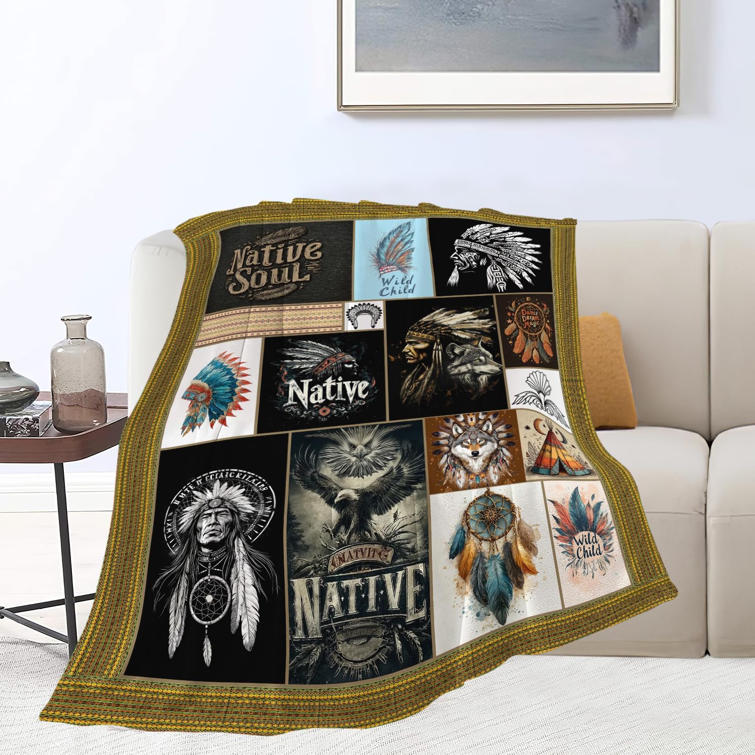 Amazon.com: Native American Throw Blanket Southwest American Blankets ...