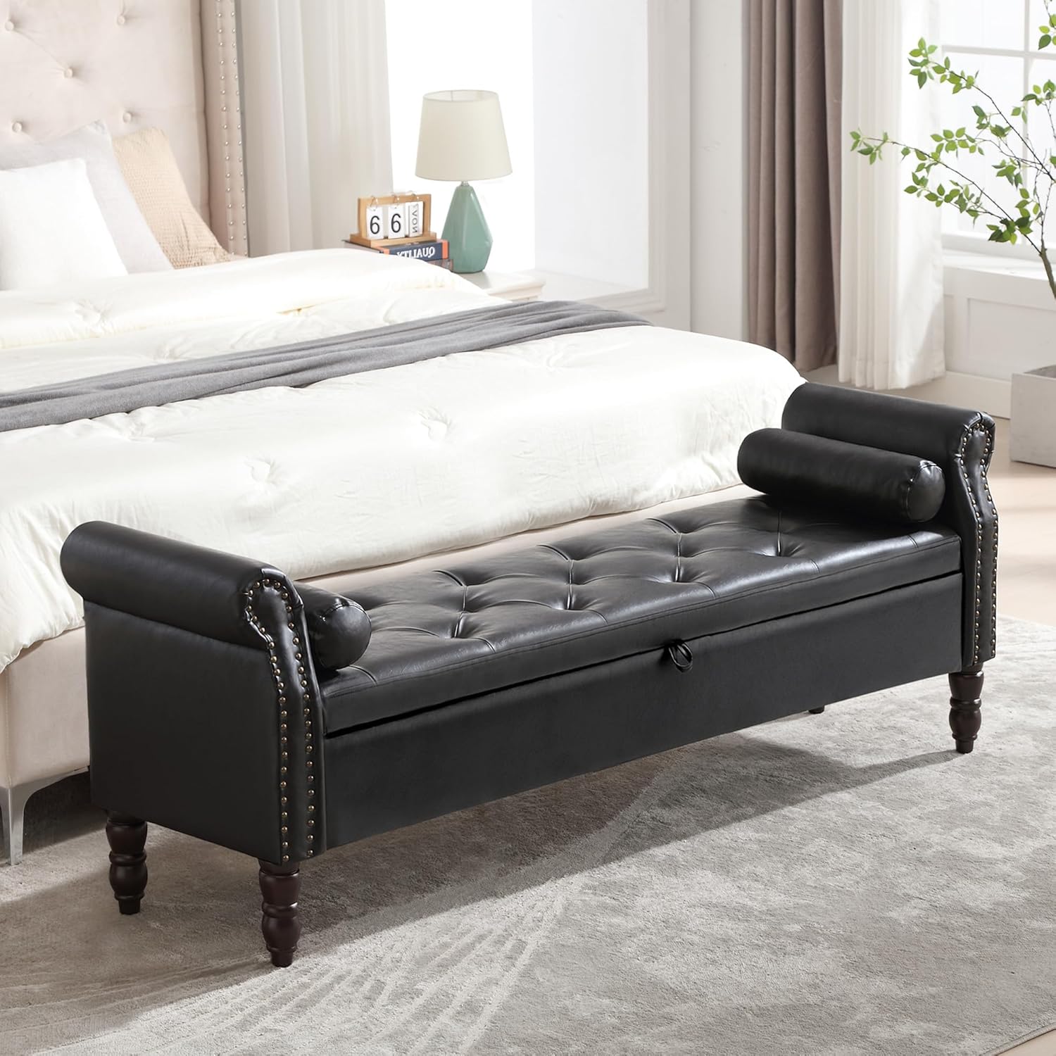 Amazon.com: HOMYKA Storage Bench for Bedroom, 67" End of Bed Bench King ...