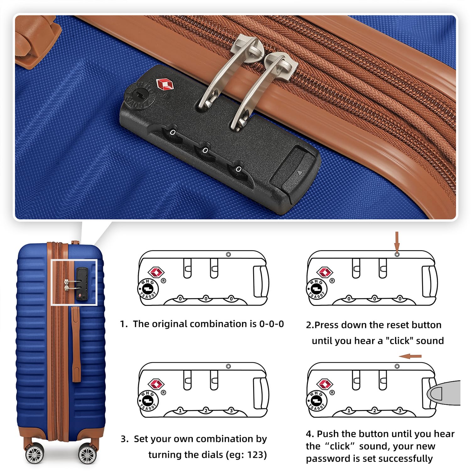 Lulusail LARVENDER Luggage Sets 4 Piece, Expandable(Only 24"&28") ABS ...