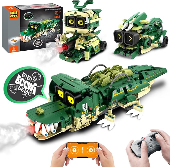 Amazon.com: QHECTTY STEM Building Toys for Kids 6-14, Remote & APP ...