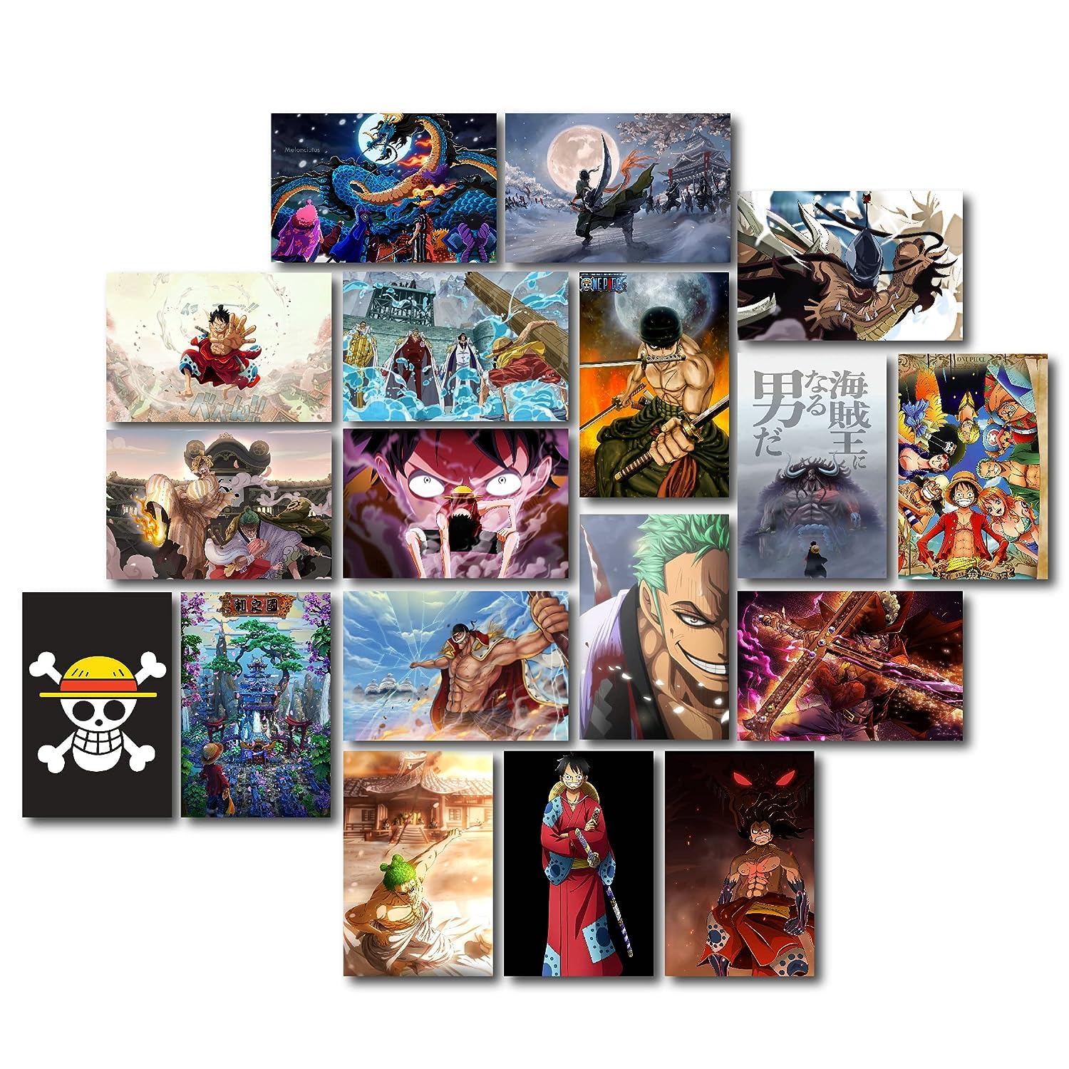 Buy KARTMEN | One Piece ANIME WALL POSTER | PACK OF 18 wall collage kit ...