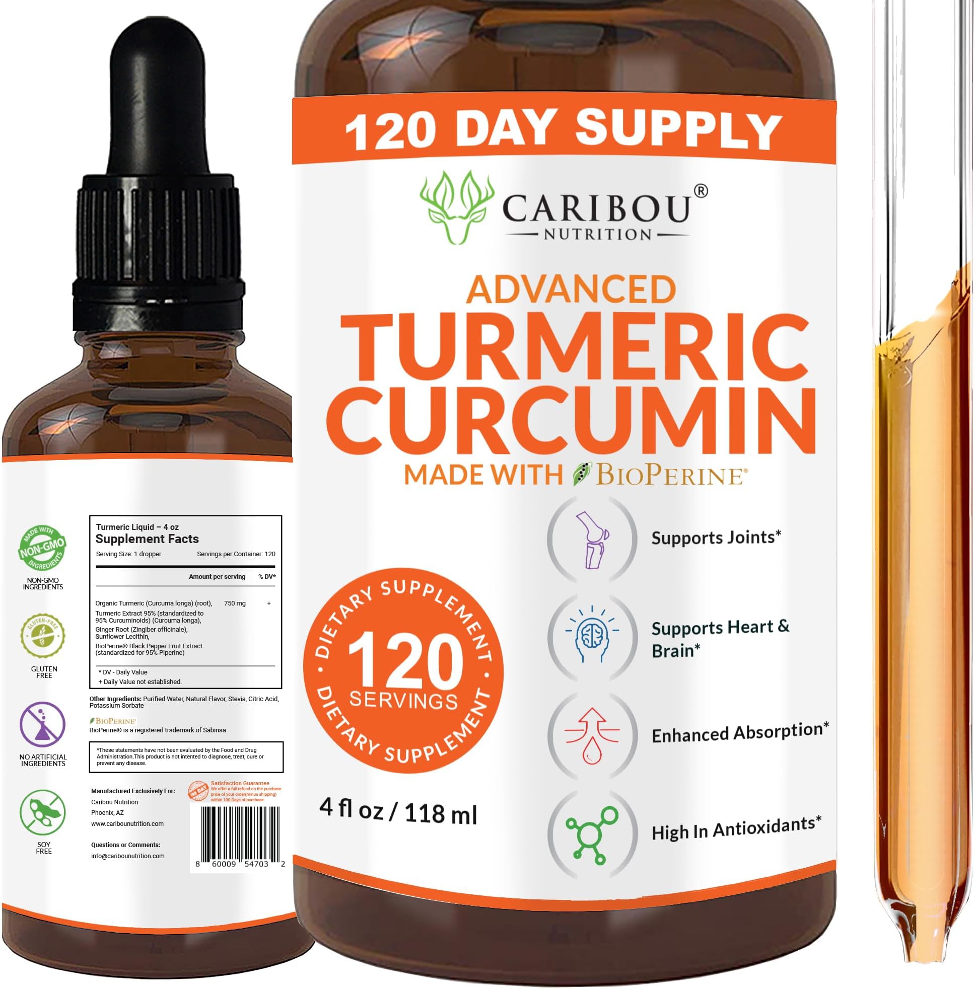 Amazon.com: Liquid Turmeric Curcumin with Bioperine for Enhanced ...
