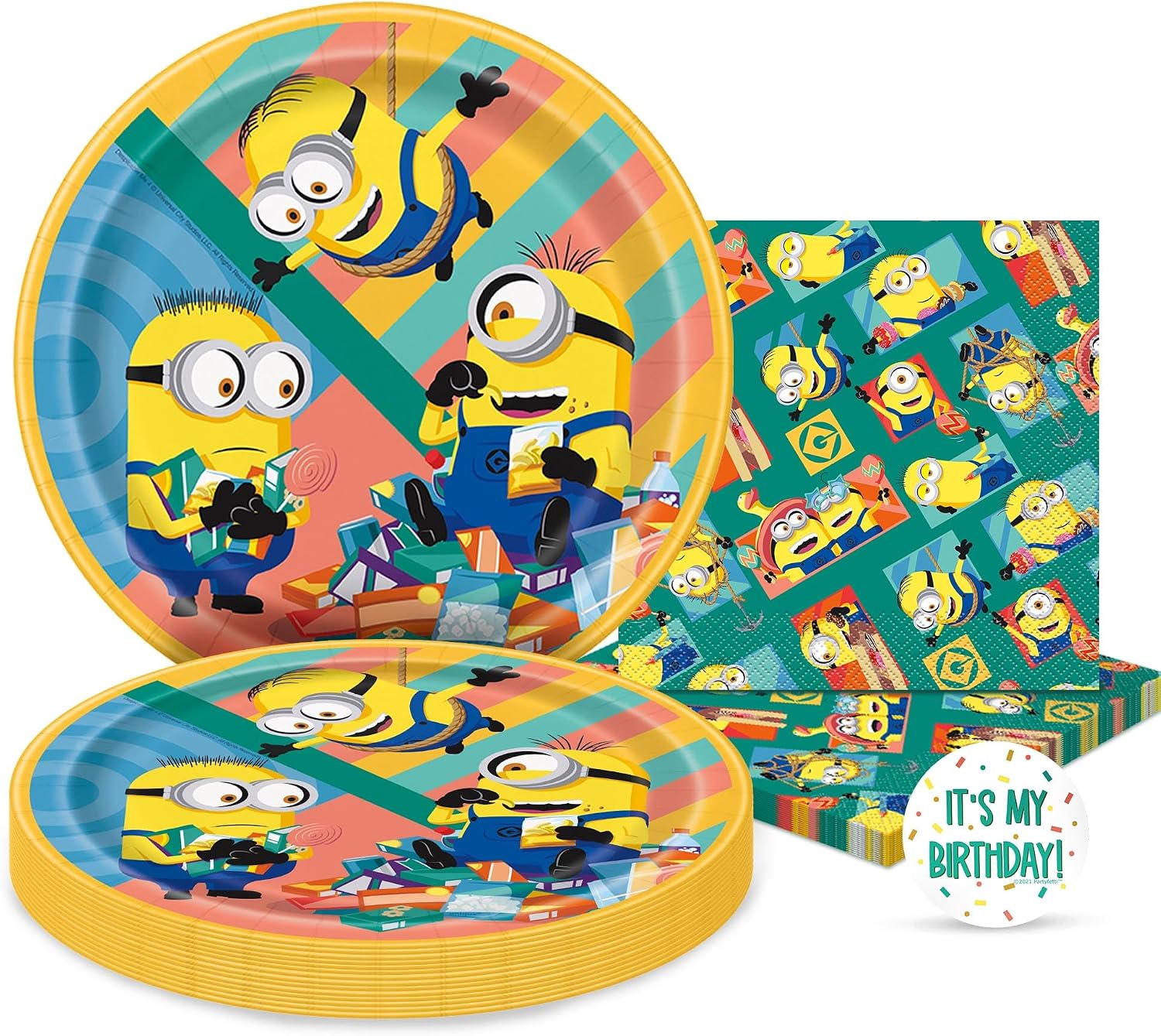 Amazon.com: Unique Minions Birthday Party Decorations | Plates and ...