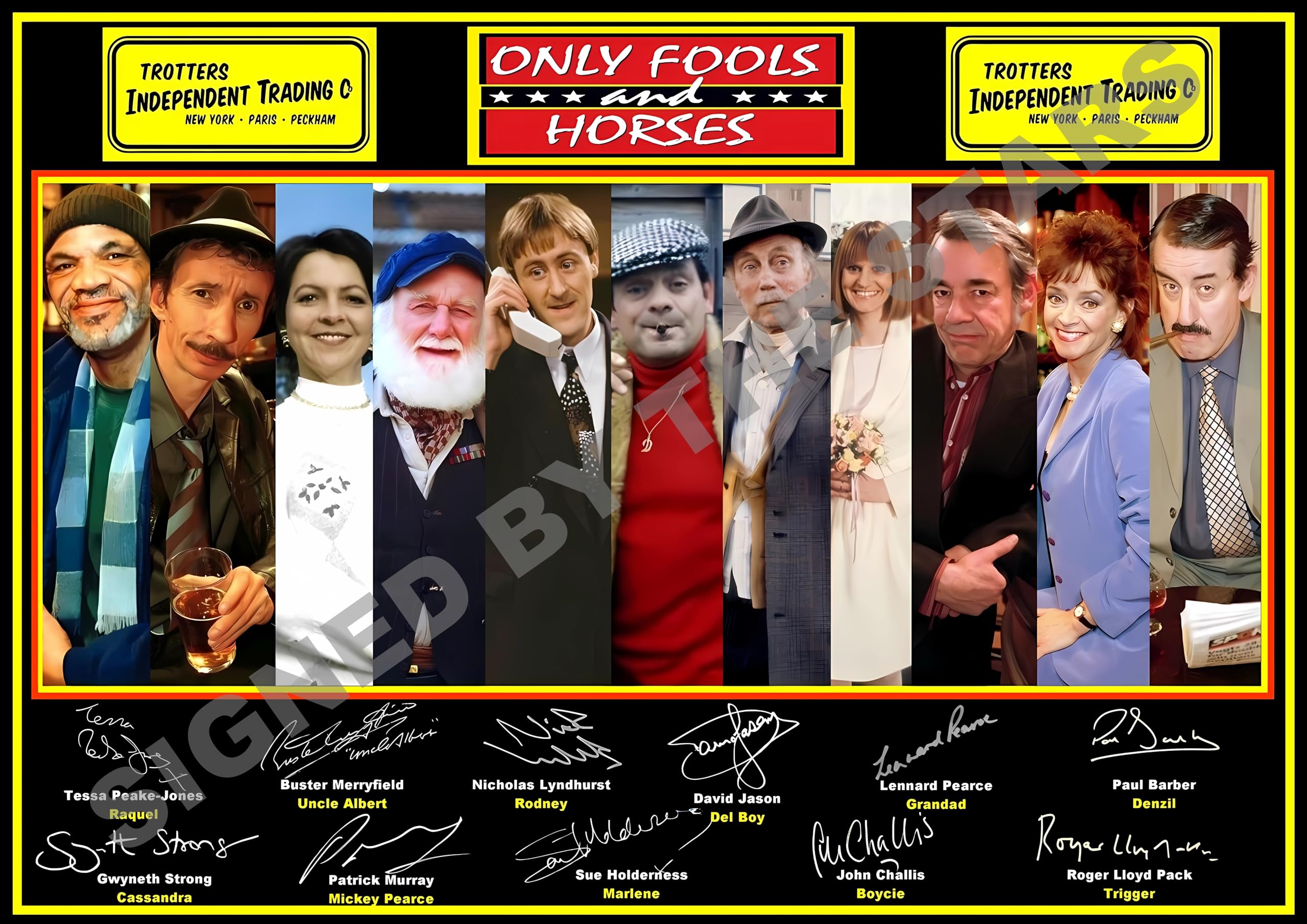 Stunning Quality Only Fools and Horses Cast Signed/Autographed Print ...