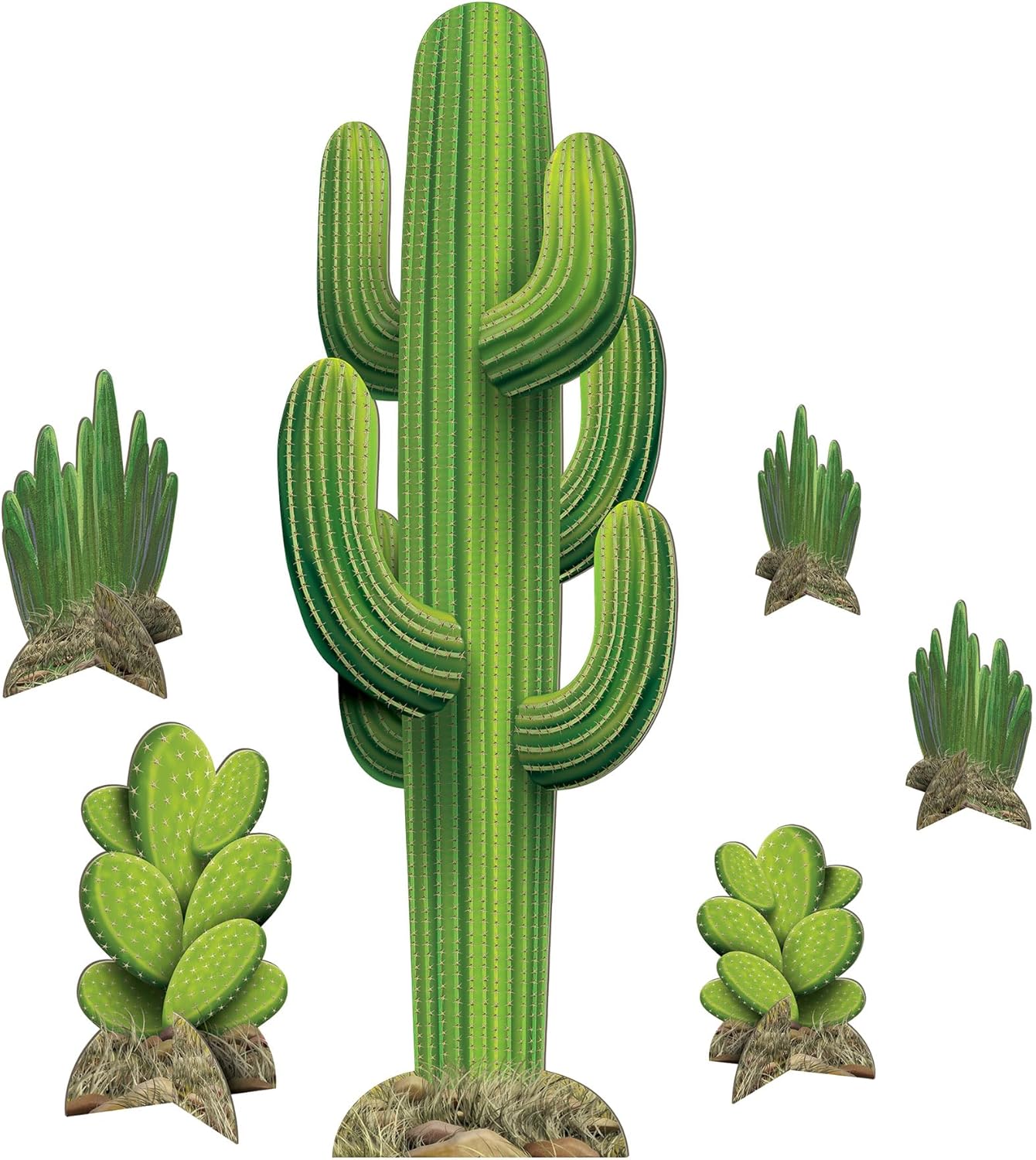 Amazon.com: Beistle 6 Piece 13" - 6' 6.25" Cardboard Cacti Photo Props ...