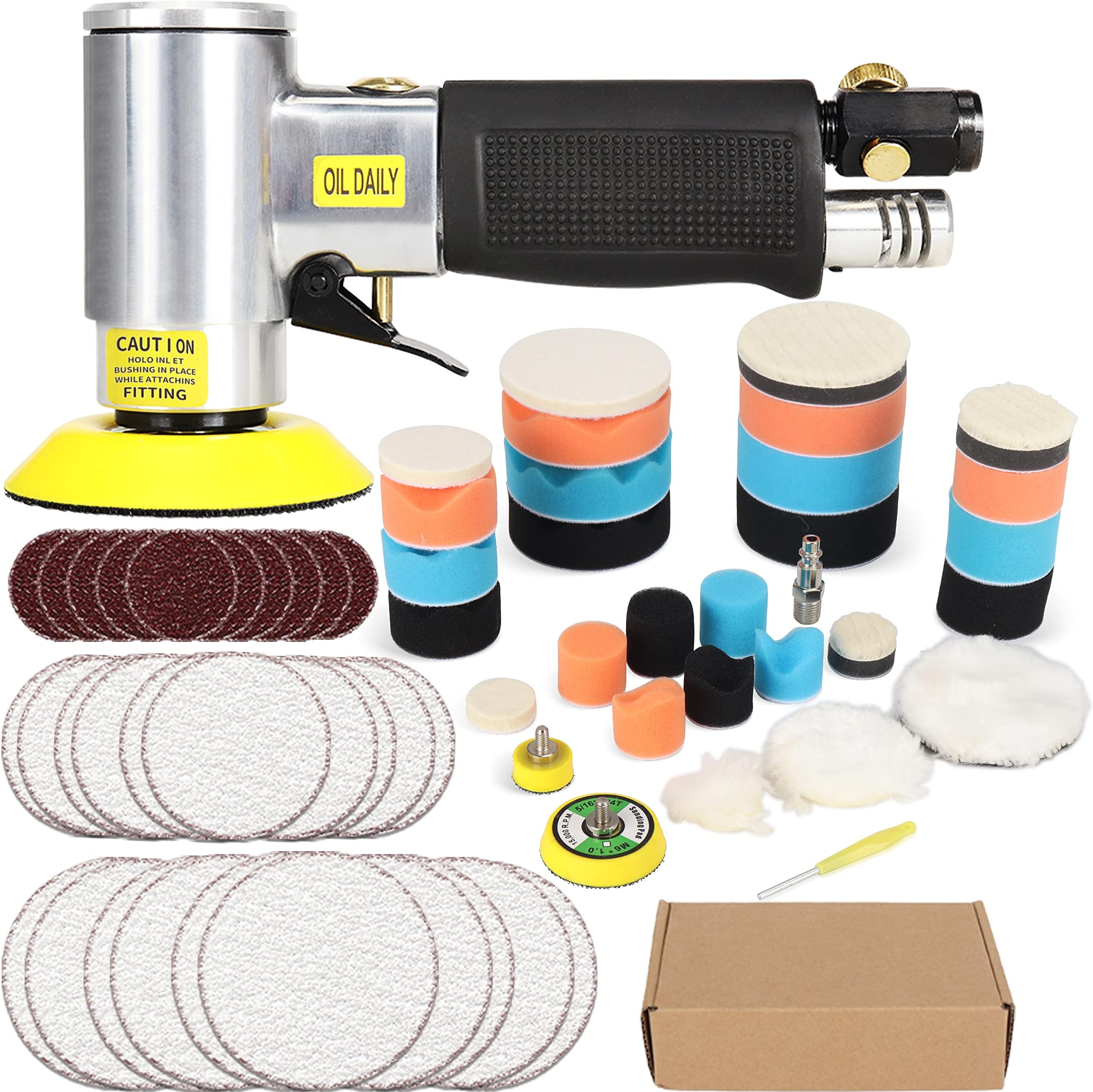 1/2/3 Inch Mini Air Angle Sander Air Random Orbital Palm Sander Grinder ...