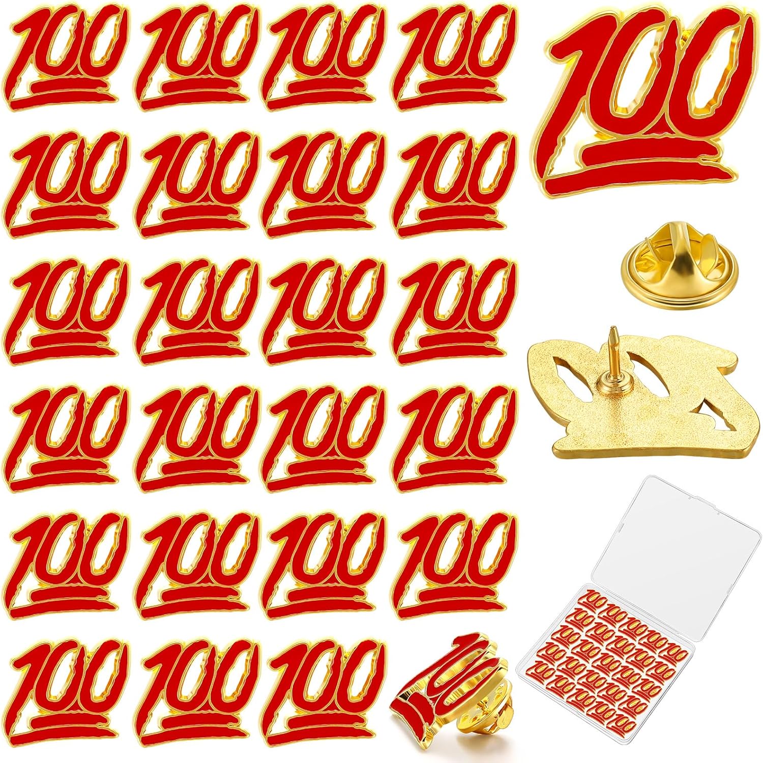 XunYee School Enamel Pin One Hundred Lapel Pin Employee Appreciate Label Pins Reward Pins for ...