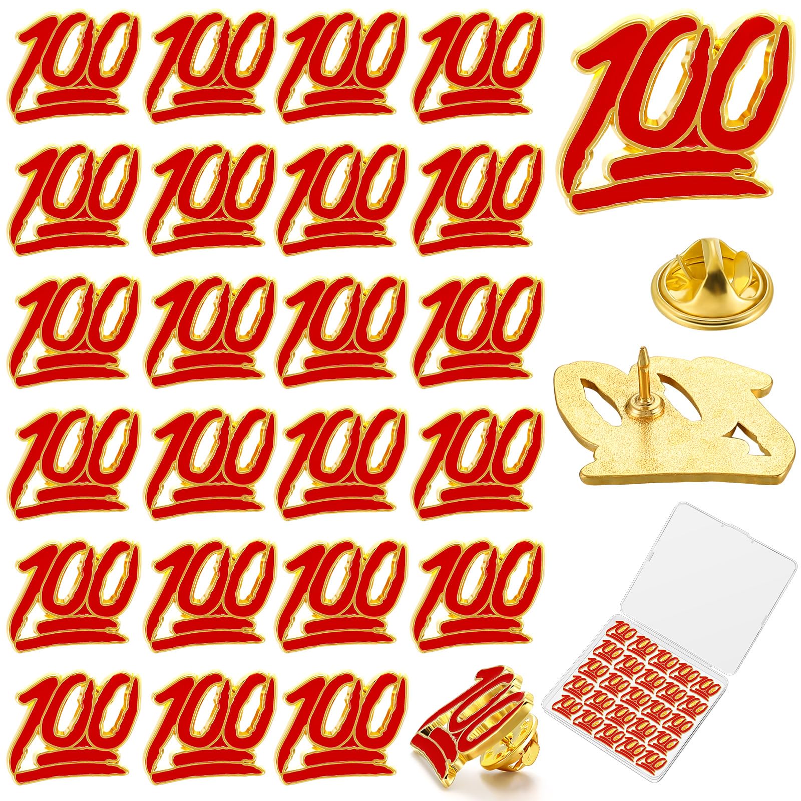 Amazon.com : XunYee School Enamel Pin One Hundred Lapel Pin Employee ...