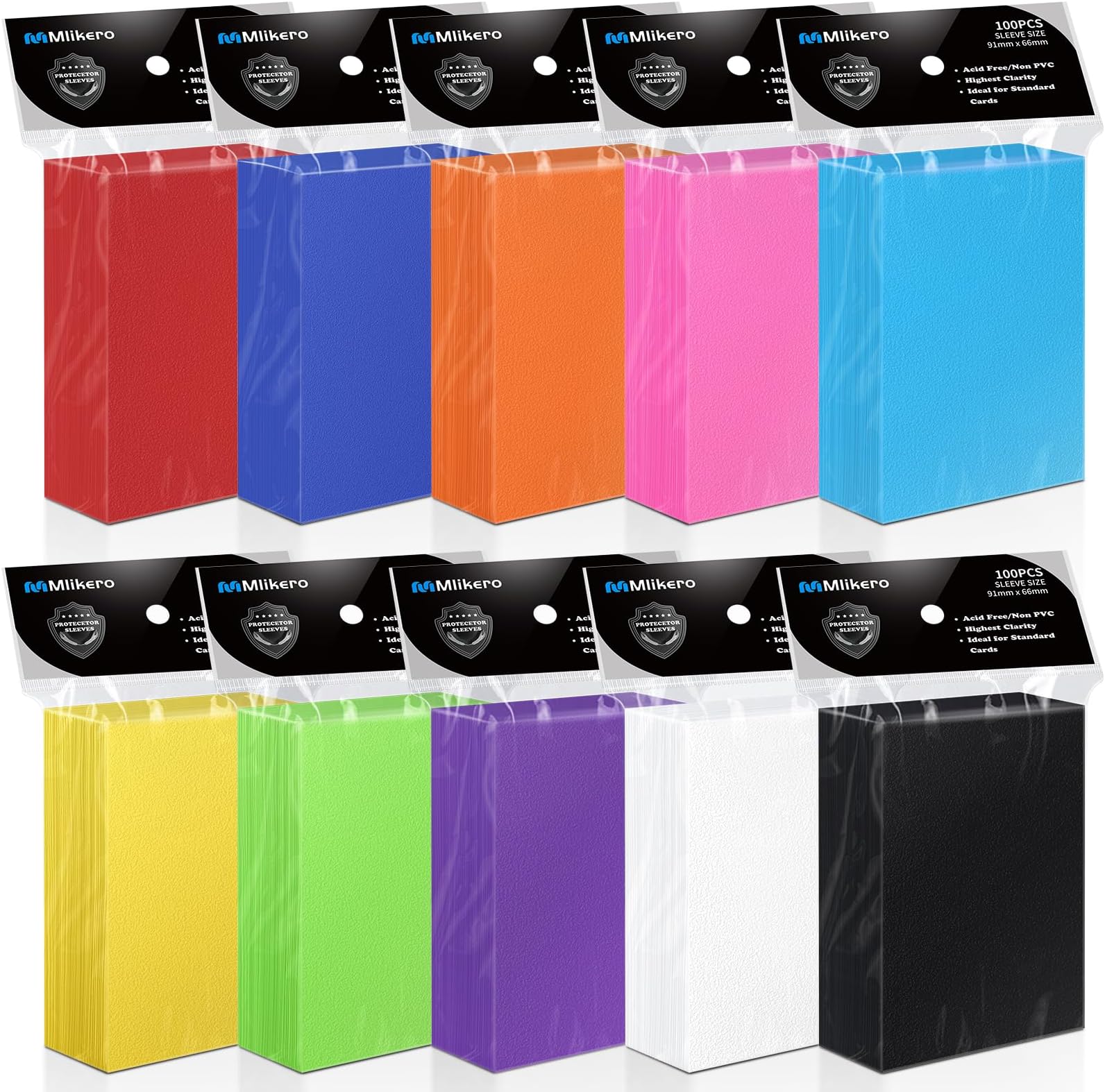 Mlikero 1000 Count Card Sleeves, Baseball Card Sleeves for Standard ...