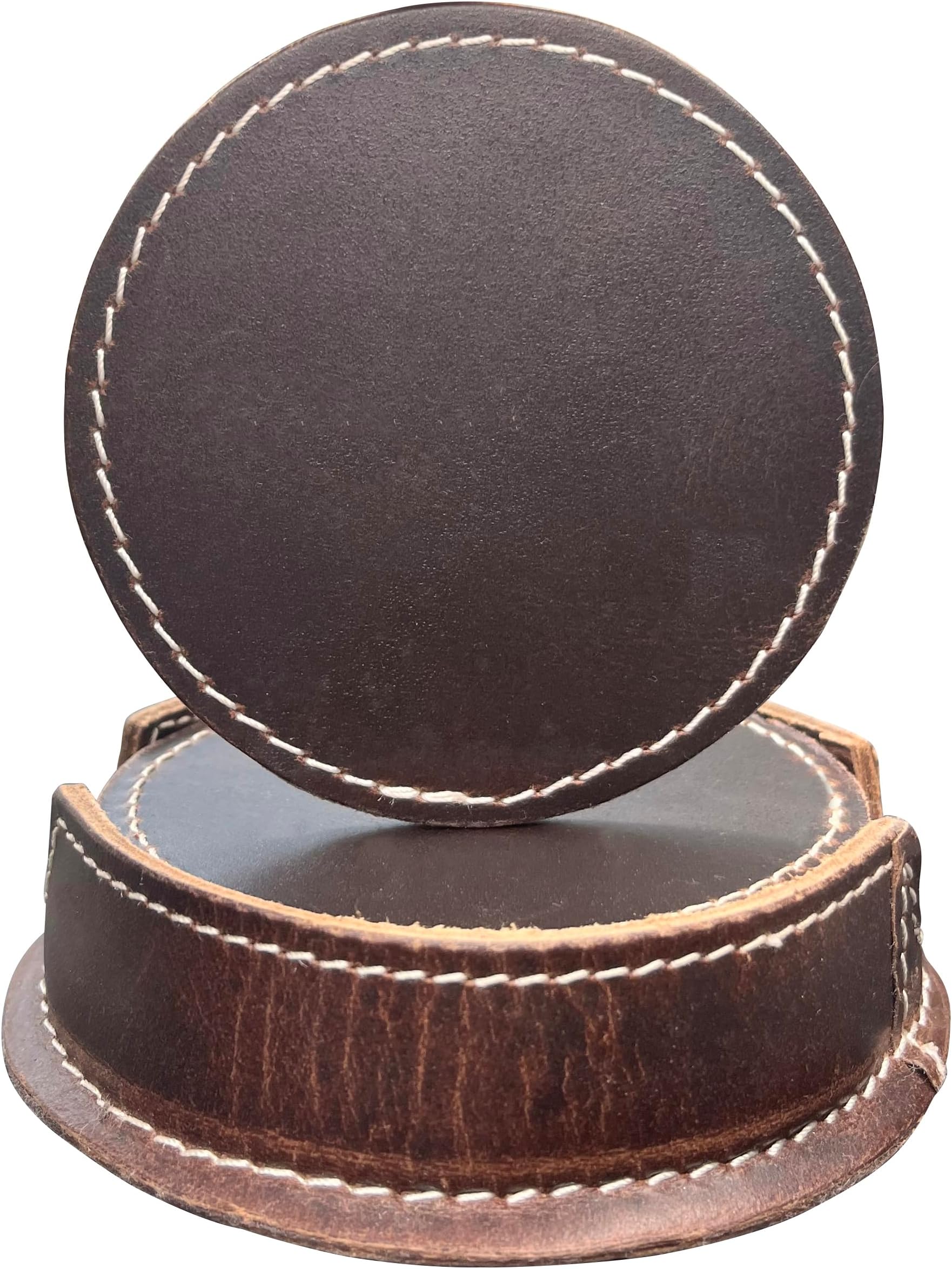 Amazon.com: American Made Leather Coasters - Premium Full Grain Leather ...