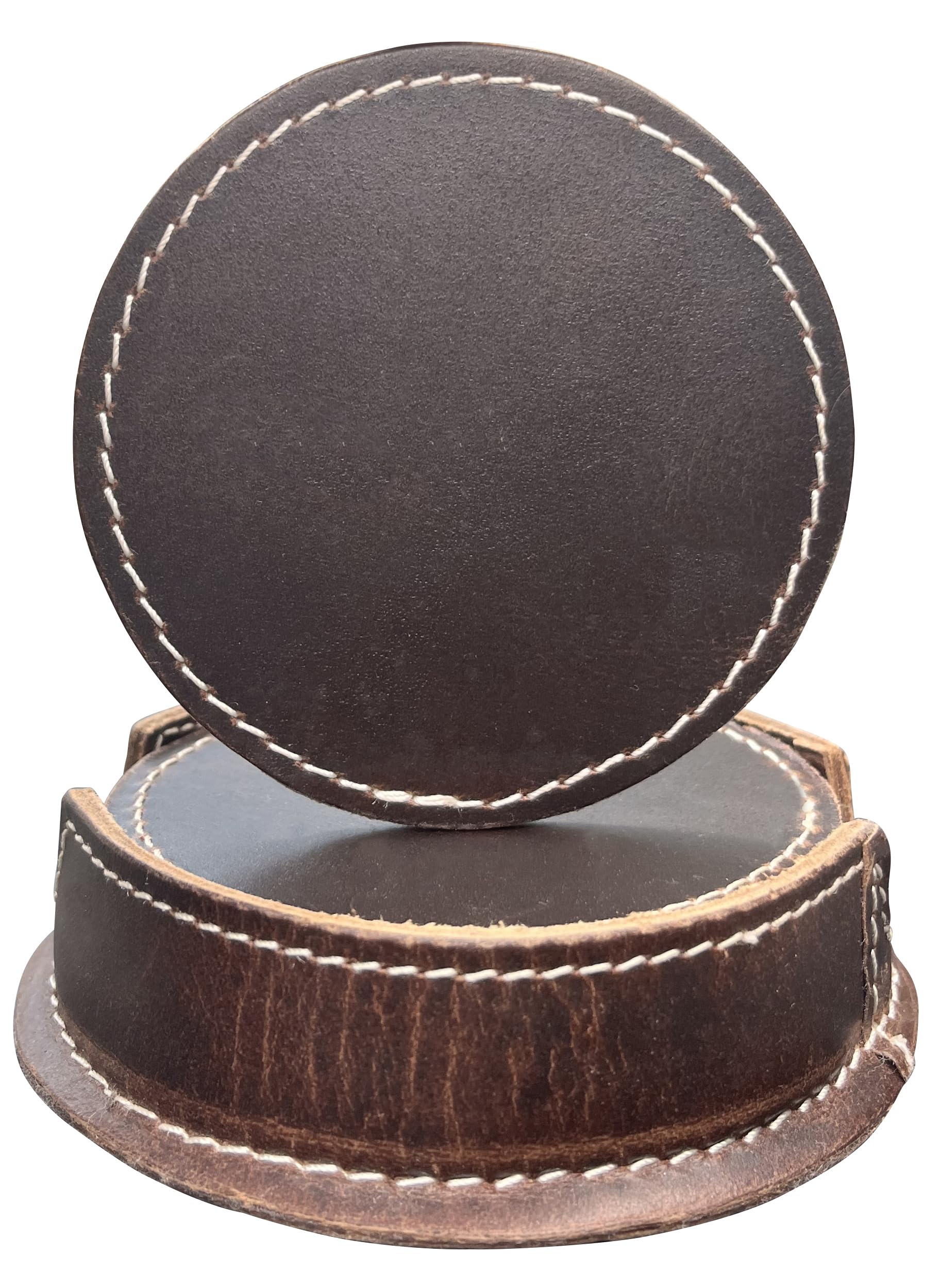 Amazon.com: Leather Coasters for Drinks - Cup Coaster Coffee Table ...