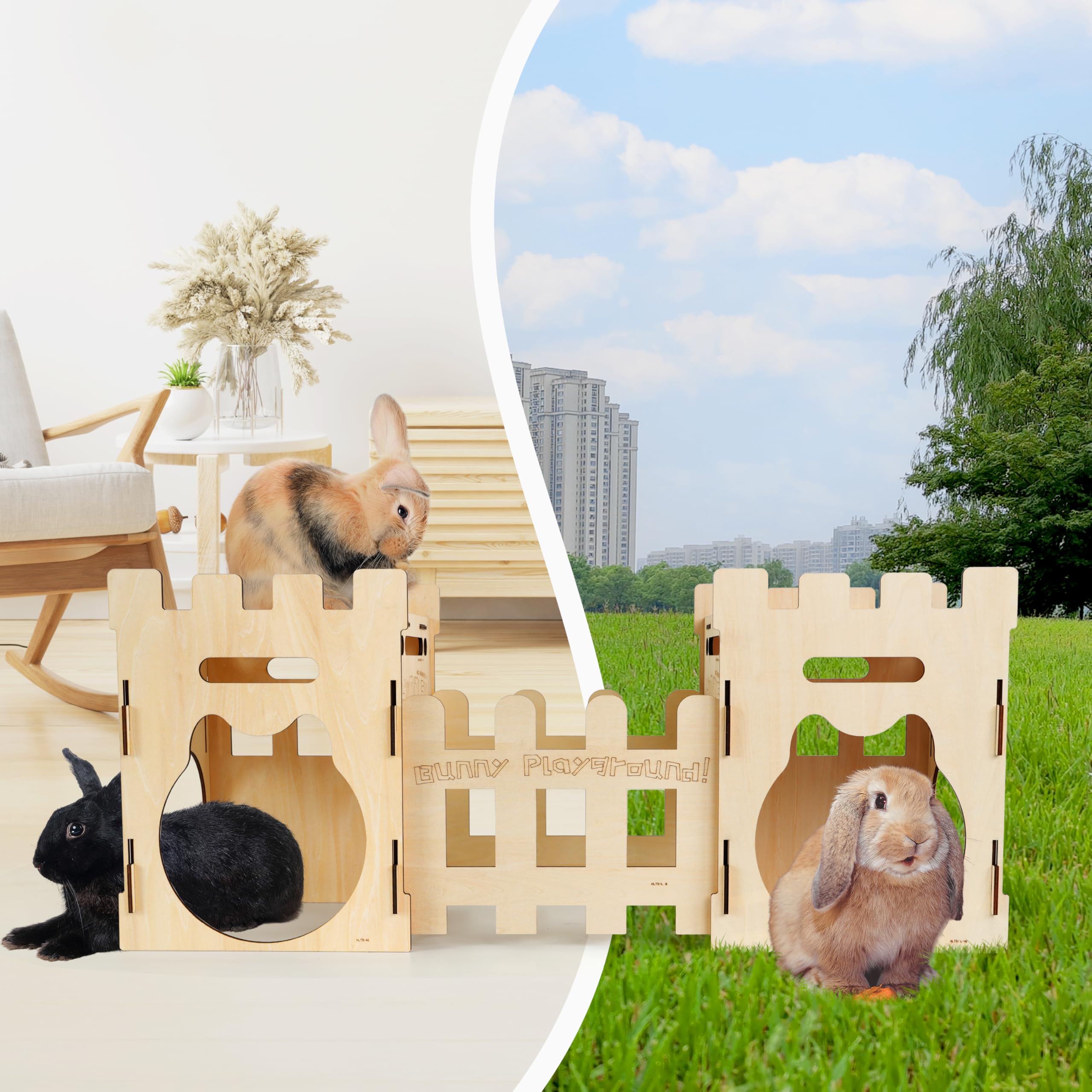 Snapklik.com : HIIMALEX Extra Large Wooden Bunny Castle House