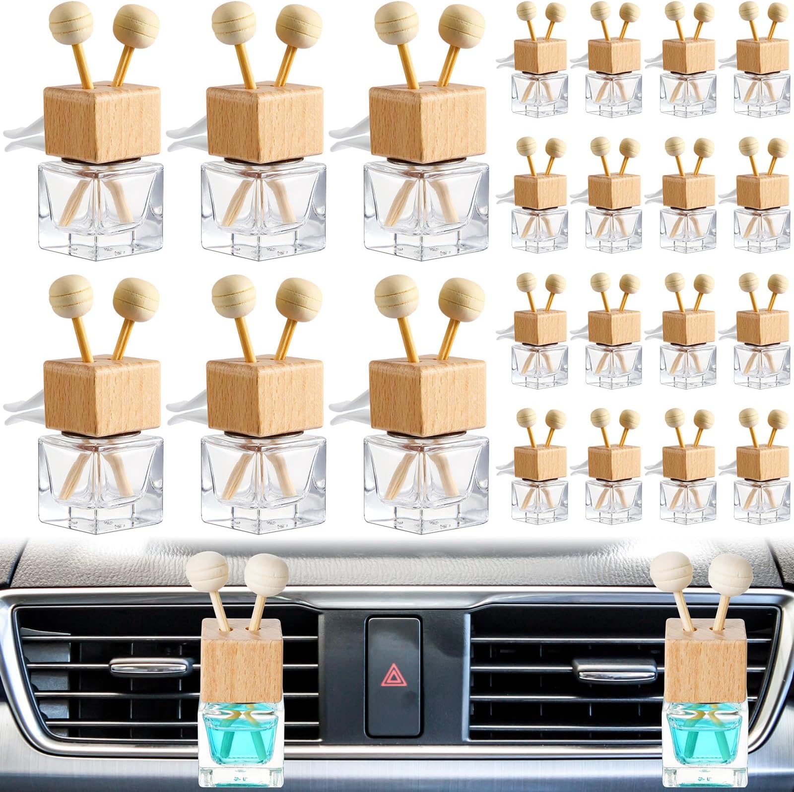 Amazon.com: Zubebe 200 Pcs 8 ml Glass Car Diffuser Air Freshener Bottle ...