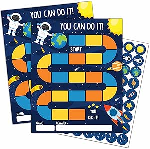 Amazon.com : Outer Space Astronaut Theme Reward Chart, 10 Kids Behavior ...