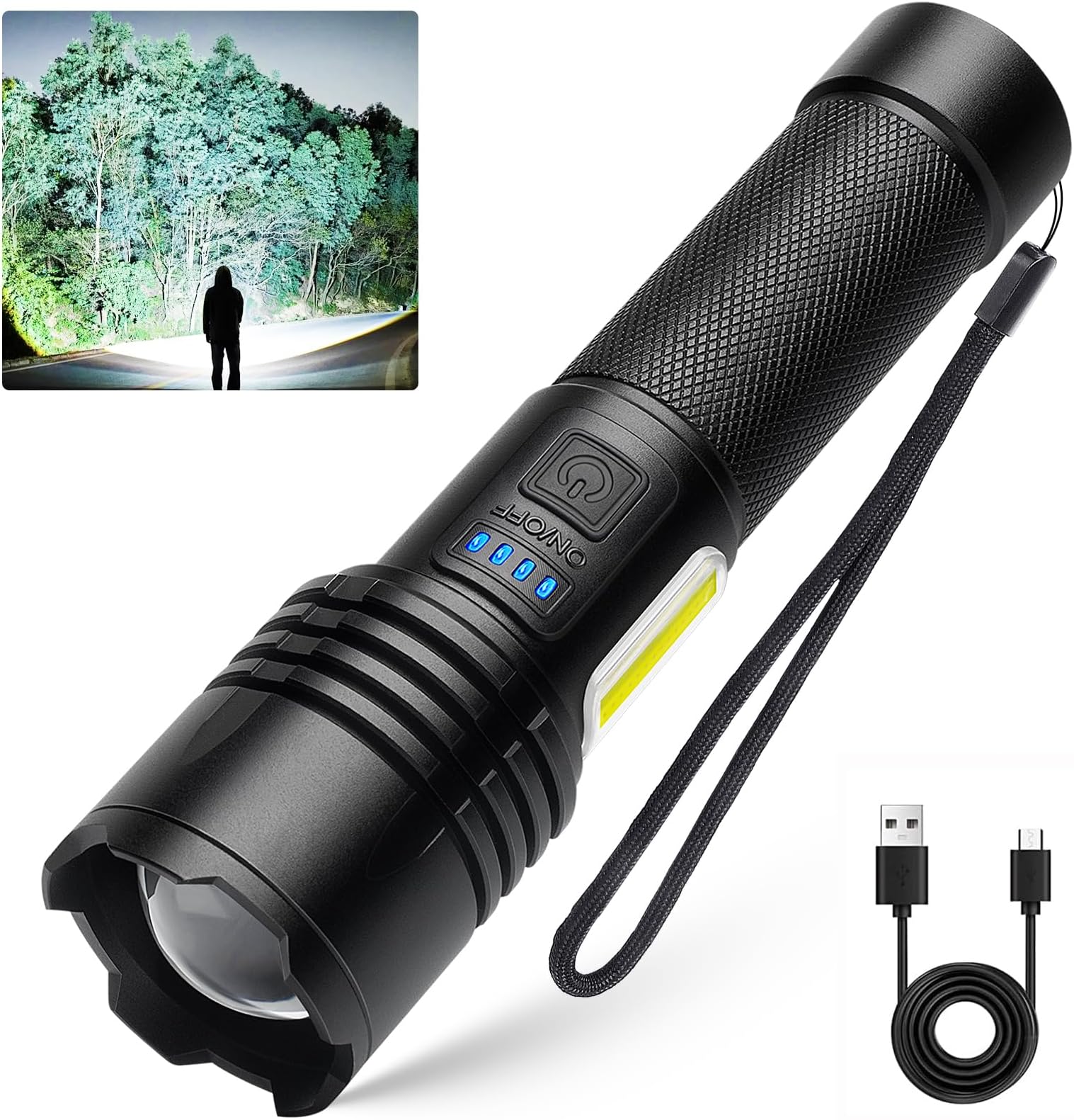 Flashlights 20,000 High Lumens Rechargeable, 1500M Long Throw Super ...