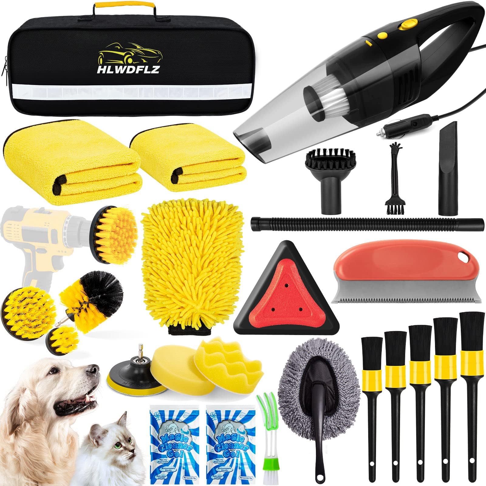 Amazon.com: HLWDFLZ 26PCS Car Wash Cleaning Kit with High Power ...