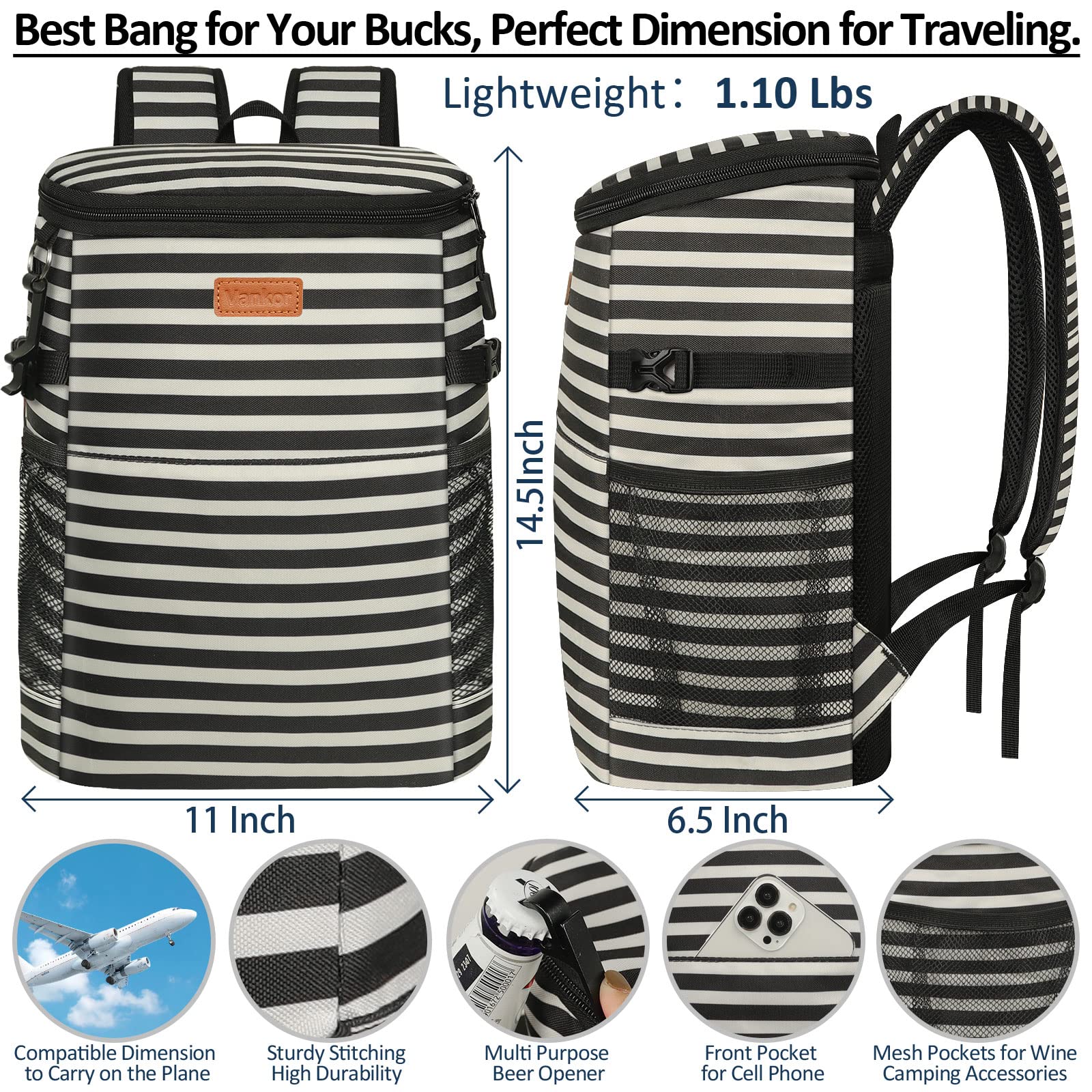 Snapklik.com : Camping Cooler Backpack 30 Cans, Soft Backpack Coolers ...