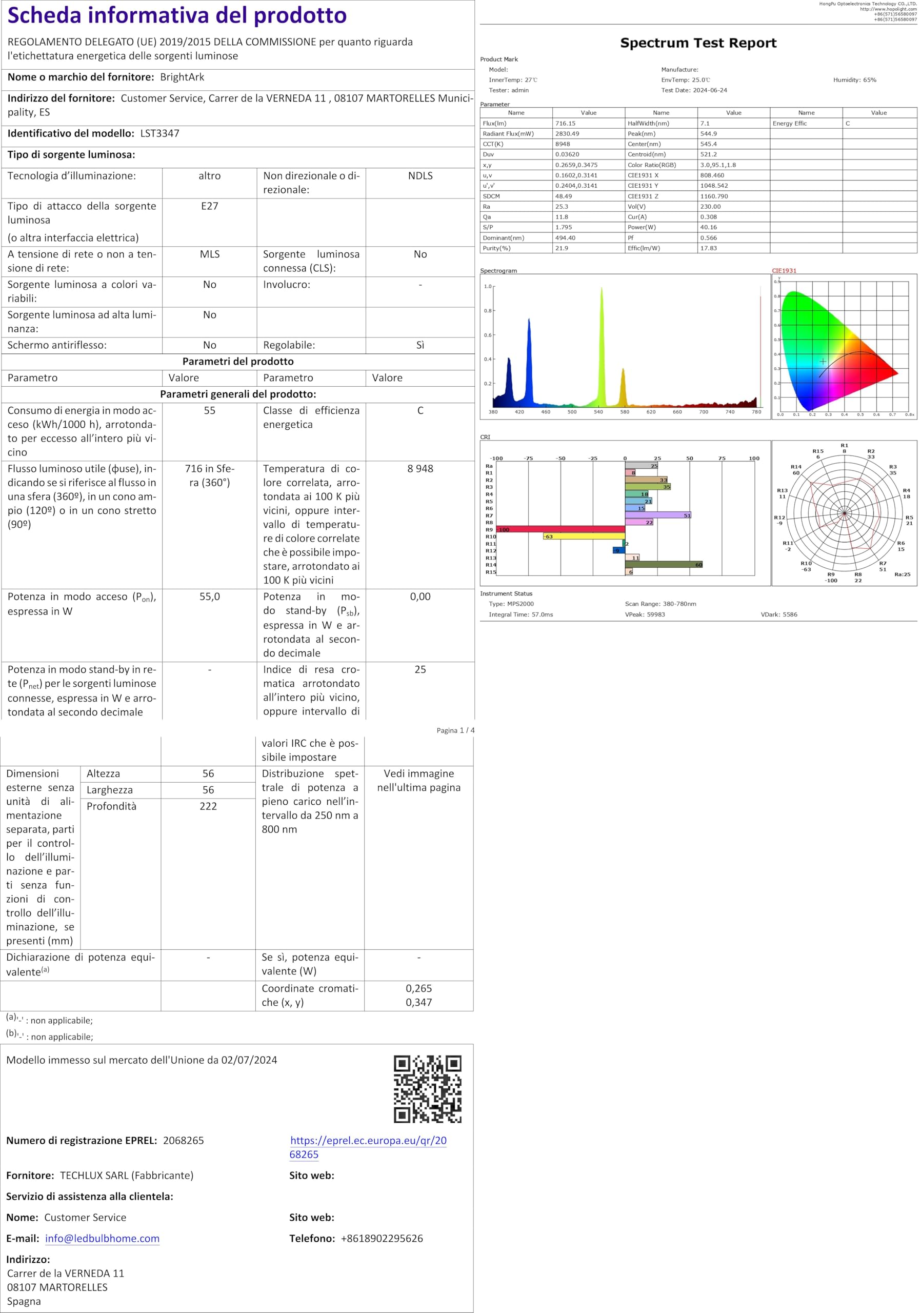 BrightArk Lampada UV Ozono Lampada Germicida Raggi UVC E27 35W 254nm ...