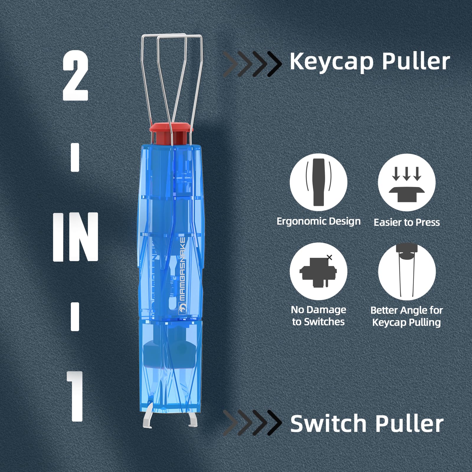 Snapklik.com : MAMBASNAKE 2-in-1 Keycap Switch Puller, 304 Stainless Steel Key Removal Tool For ...