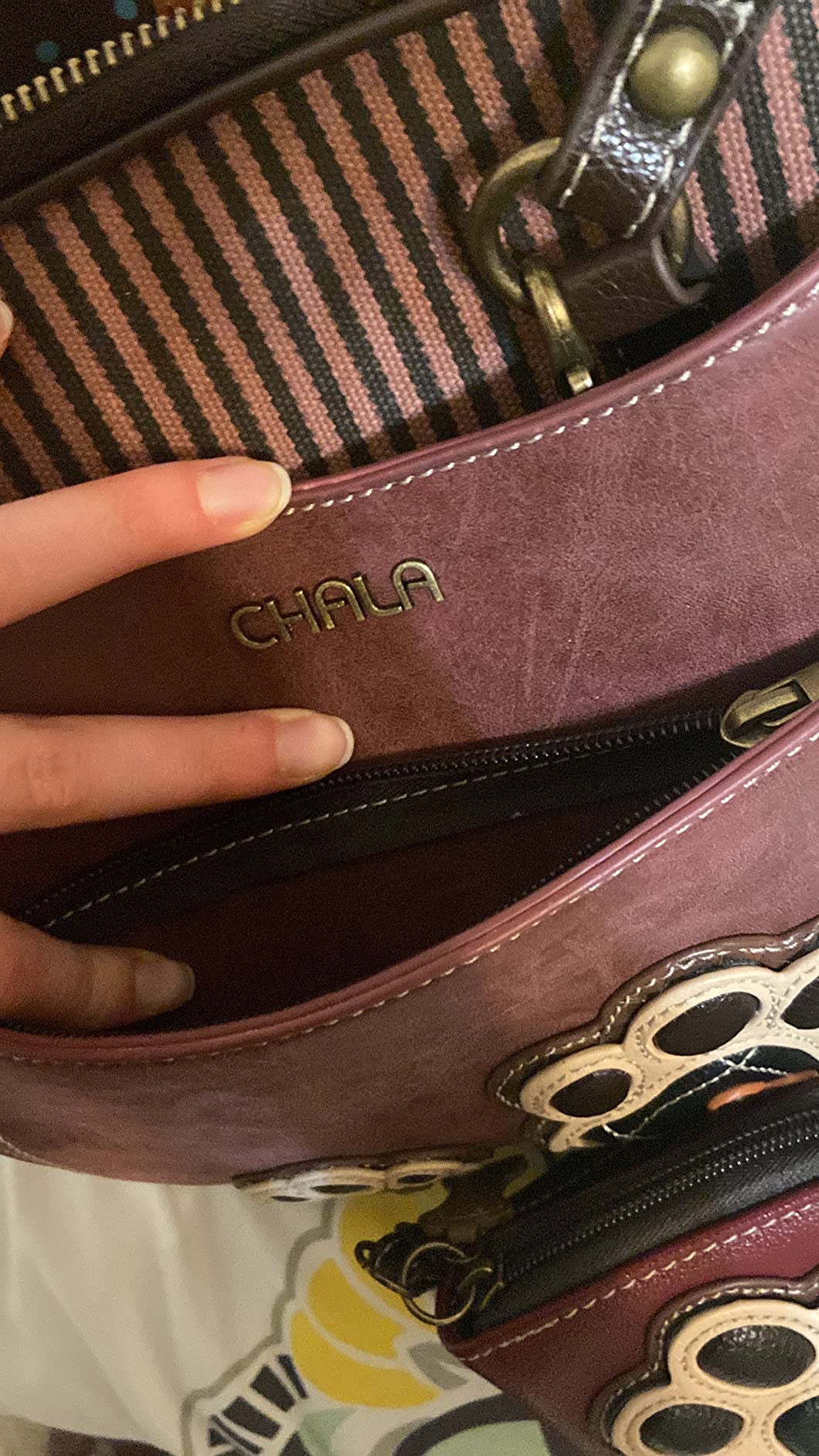 $11/mo - Finance CHALA Convertible Backpack Purse - Pawprint - Burgundy ...