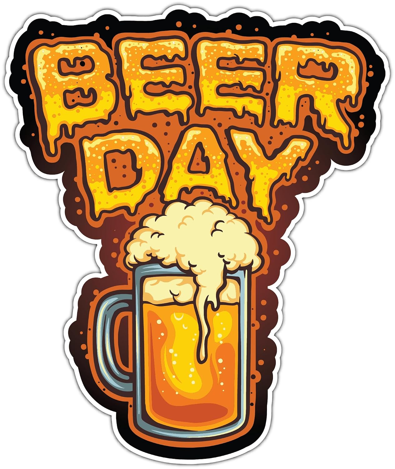 Amazon.com: Celebrate Beer Day - Cheers Themed Vinyl Sticker Decal for ...