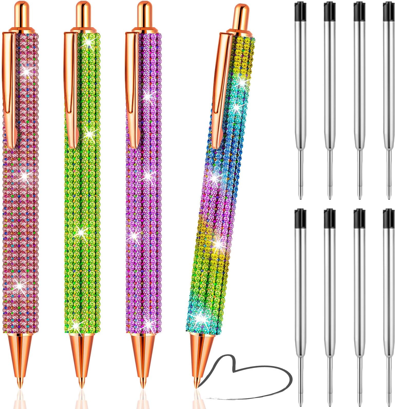 Amazon.com : HFWTWPY Bling Pens for Women, 4Pcs Colorful Sparkly Pens ...