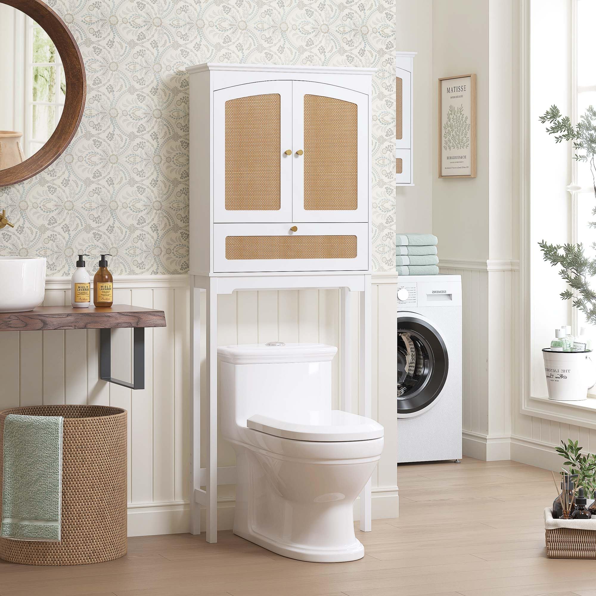 Snapklik.com : Spirich Over Toilet Bathroom Organizer, Rattan Over The ...