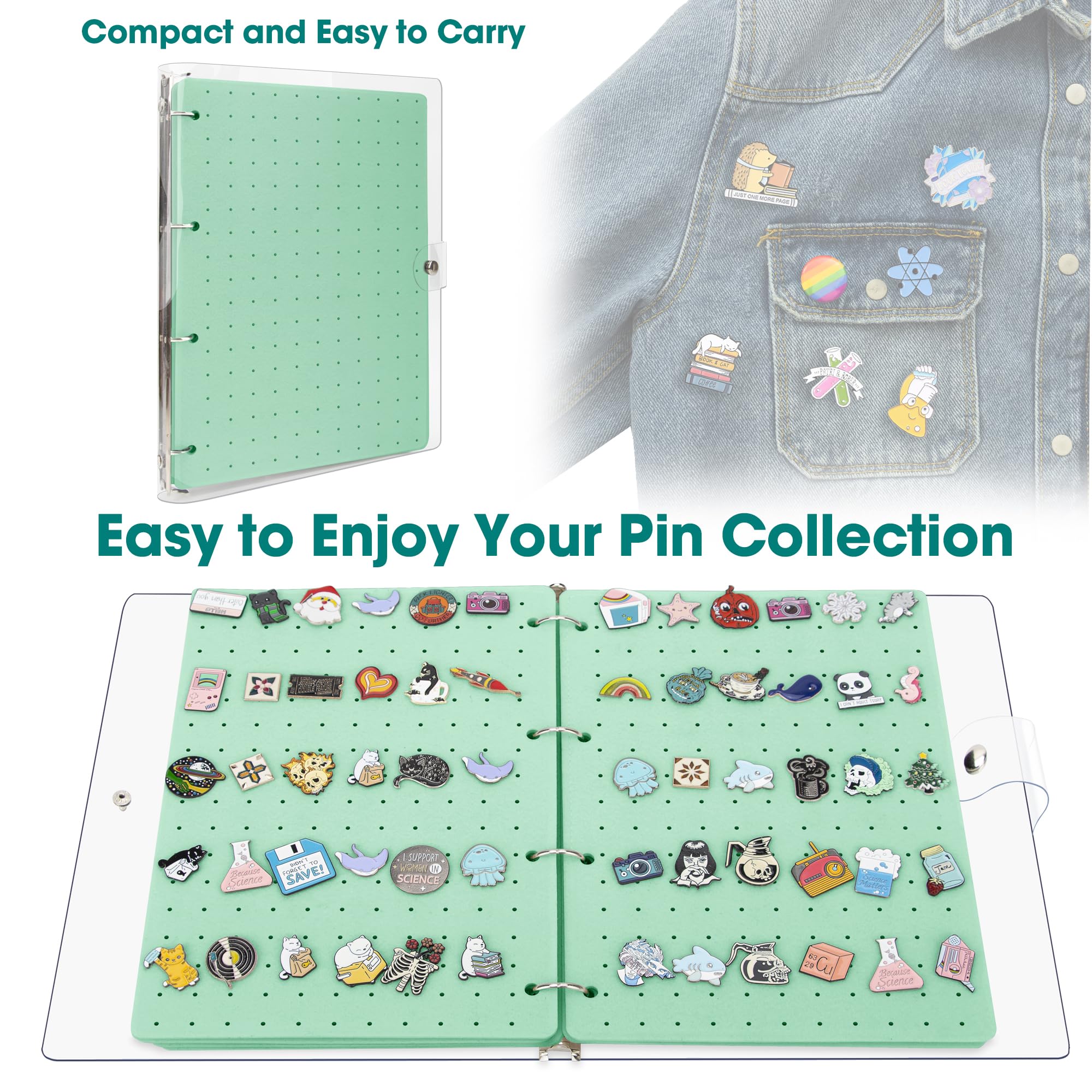 Snapklik.com : PACMAXI A4 Enamel Pin Display Book Organizer-300 Pin ...