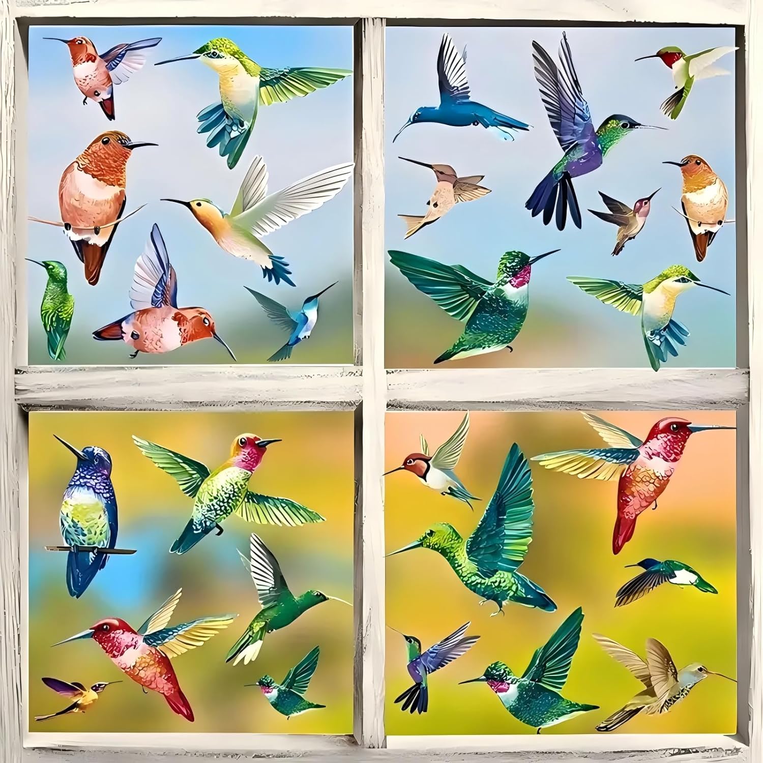 Amazon.com: PESTEZE Colorful Hummingbirds Anti Collision Static Windows ...