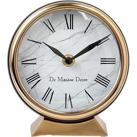Decor de Maison Handcrafted Mini Table Clock (Black Dial) Aesthetic ...