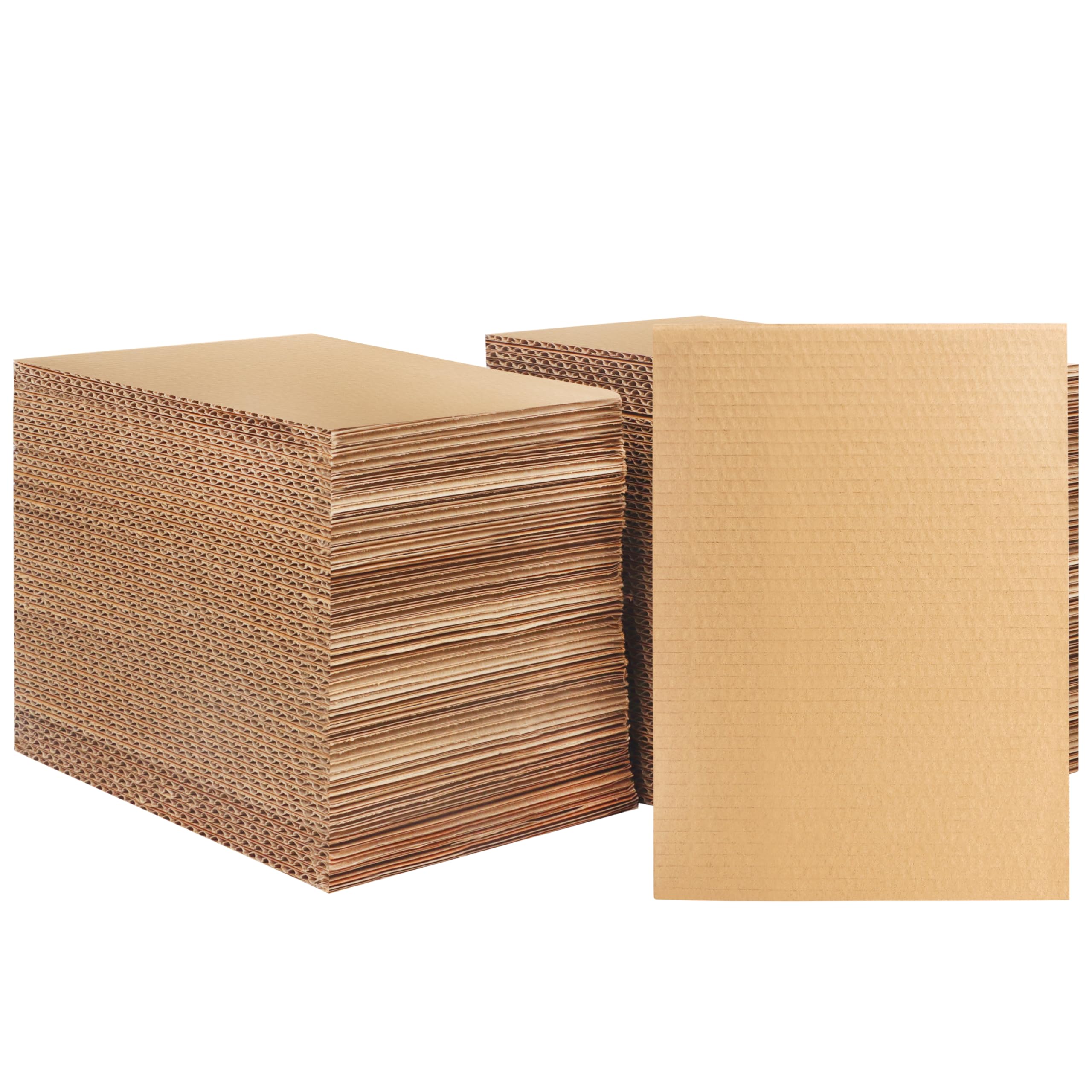 Belle Vous Large Corrugated Cardboard Sheets (100 Pack) - Thick Kraft ...