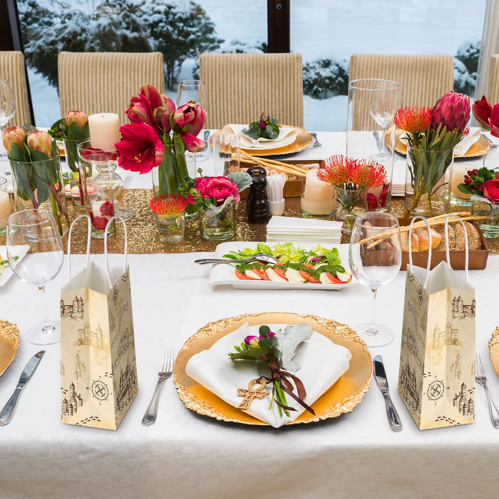 24 PCS Magical Wizard Gift Paper Bags Wizard Pumpkin Party Favor Bags ...