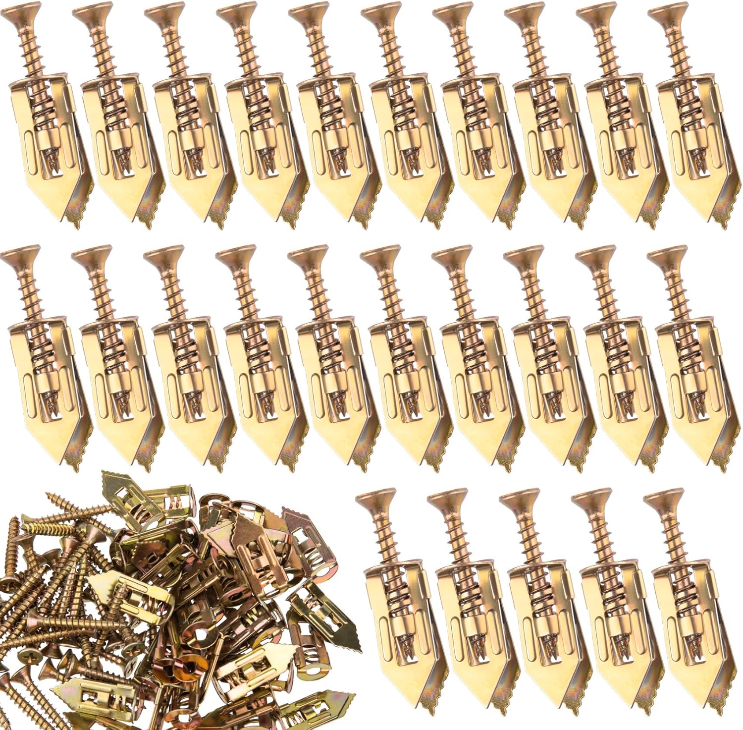 Isslly 40pcs Self Drilling Drywall Anchors with Screws Kit, Metal ...