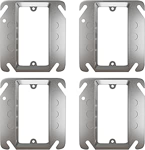 OHLECTRIC 4-Inch Square Single Gang Device Rings 4S Plaster Ring – Made ...