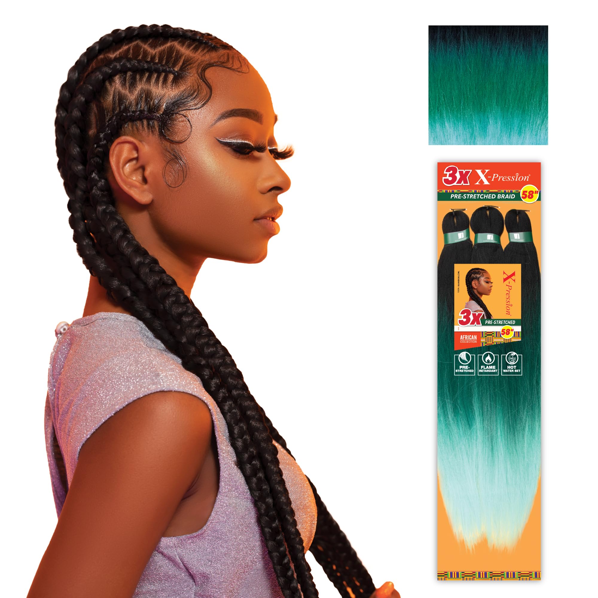 Amazon.com : Sensationnel X-pression prestretched braiding hair - 3x ...