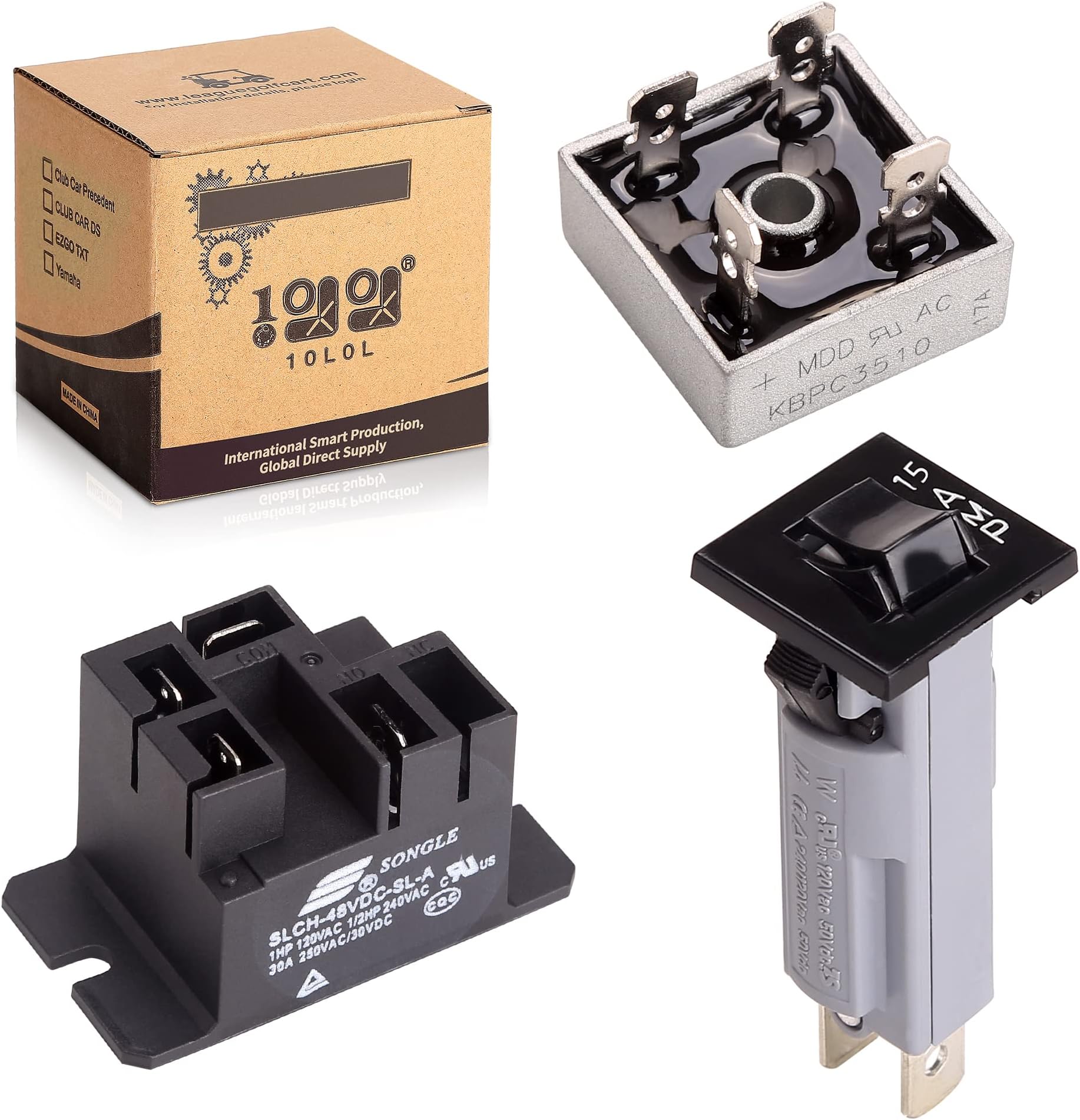 Amazon.com: Club Car PowerDrive Battery Charger Repair Kit Golf Cart 48 ...