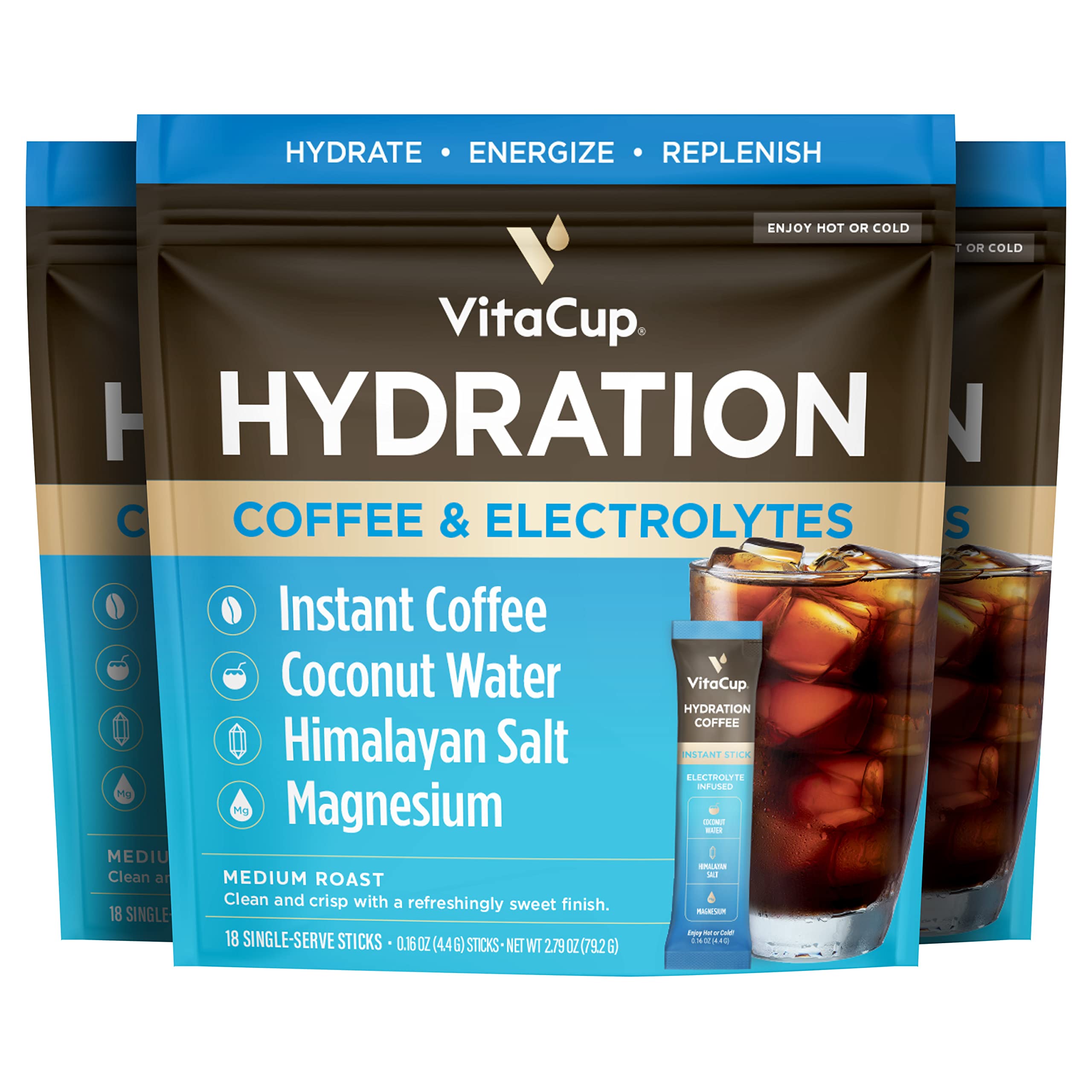 Amazon.com : VitaCup Hydration Coffee Packets, The First Coffee That ...