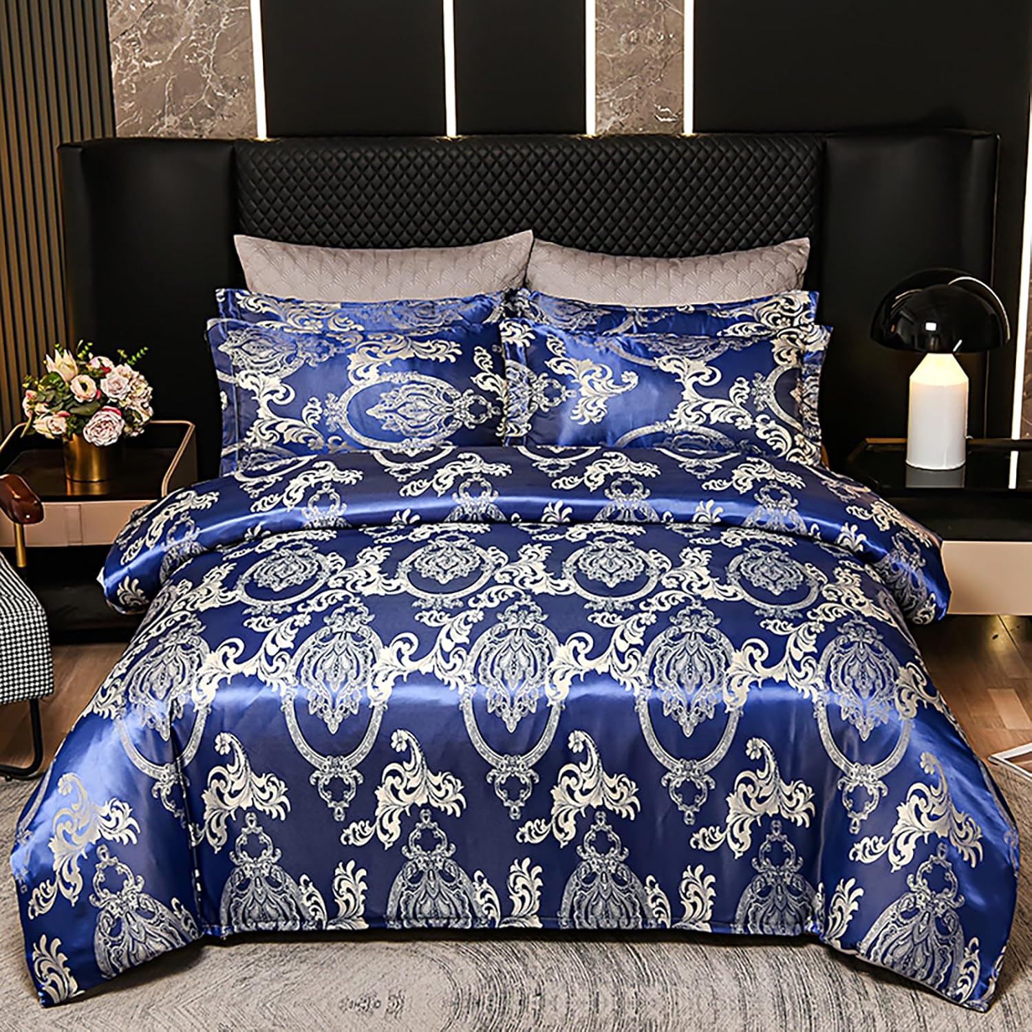 Amazon.com: TUMAN Pro Duvet Cover Set European Luxury Satin Embroidery ...