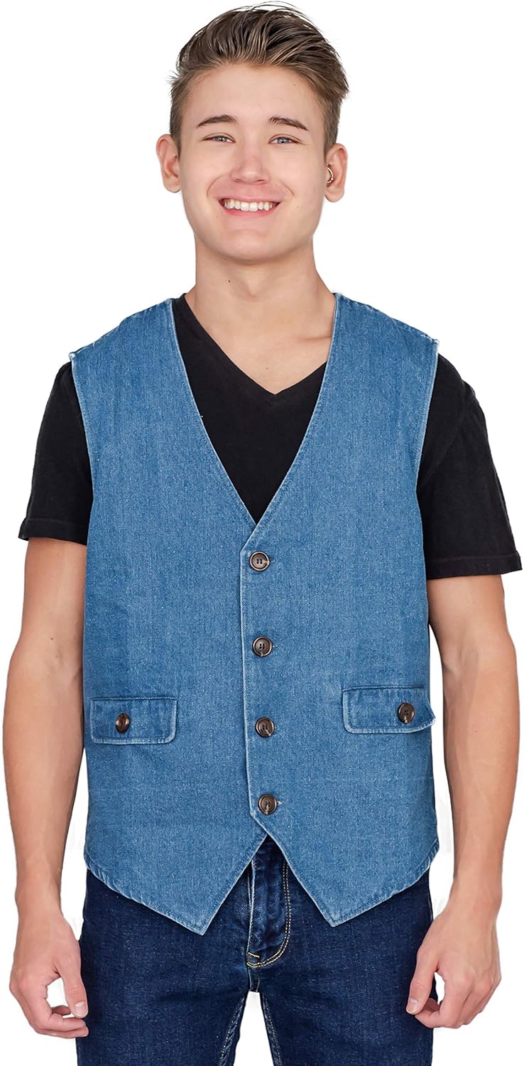 Amazon.com: Adult Halloween Costume Uncle Rico Jeans Vest : Clothing ...