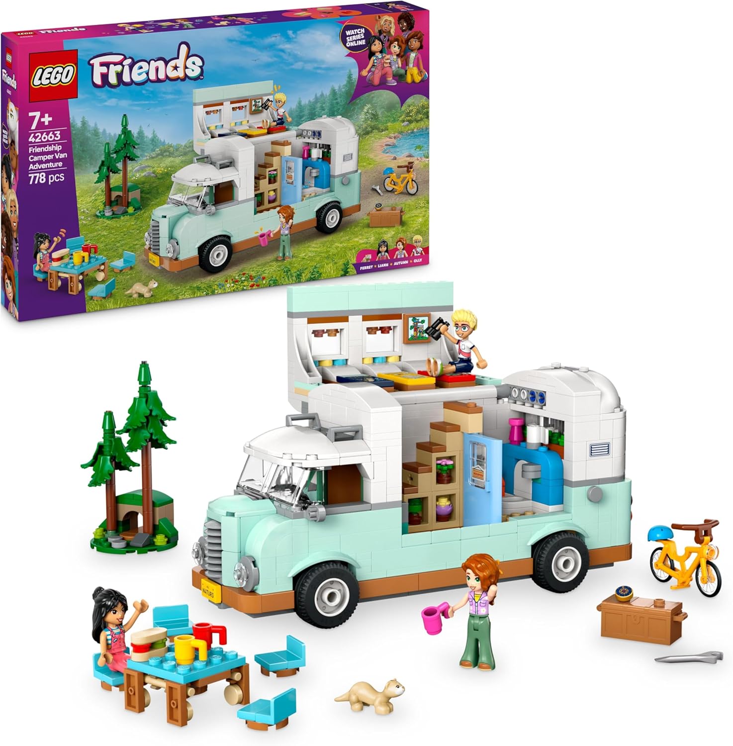 LEGO Friends Friendship Camper Van Adventure Set, Vehicle Building Toy ...
