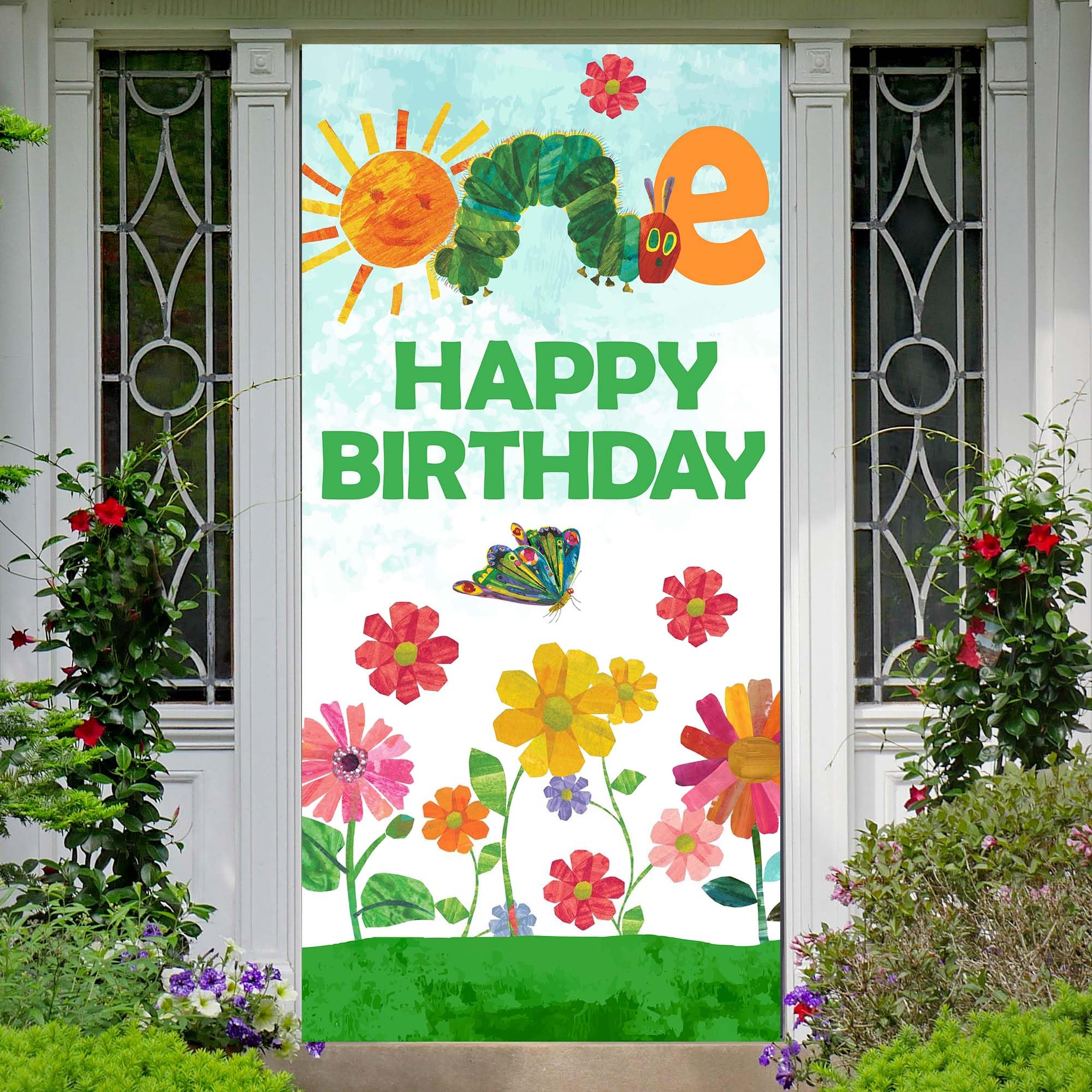Amazon.com: The Cute Hungry Caterpillar Happy Birthday Banner Backdrop ...