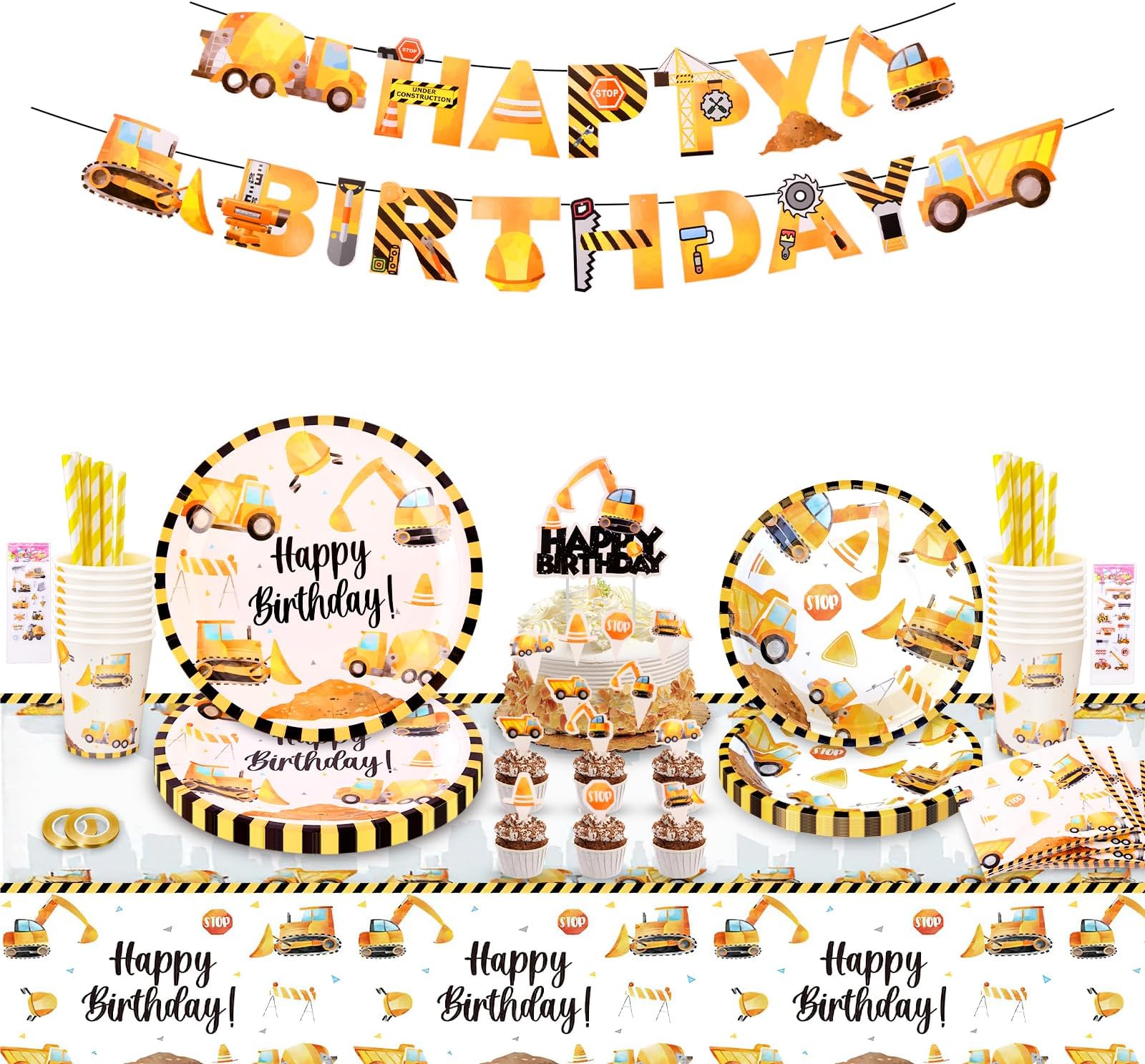 Construction Birthday Party Supplies Construction Theme Party ...