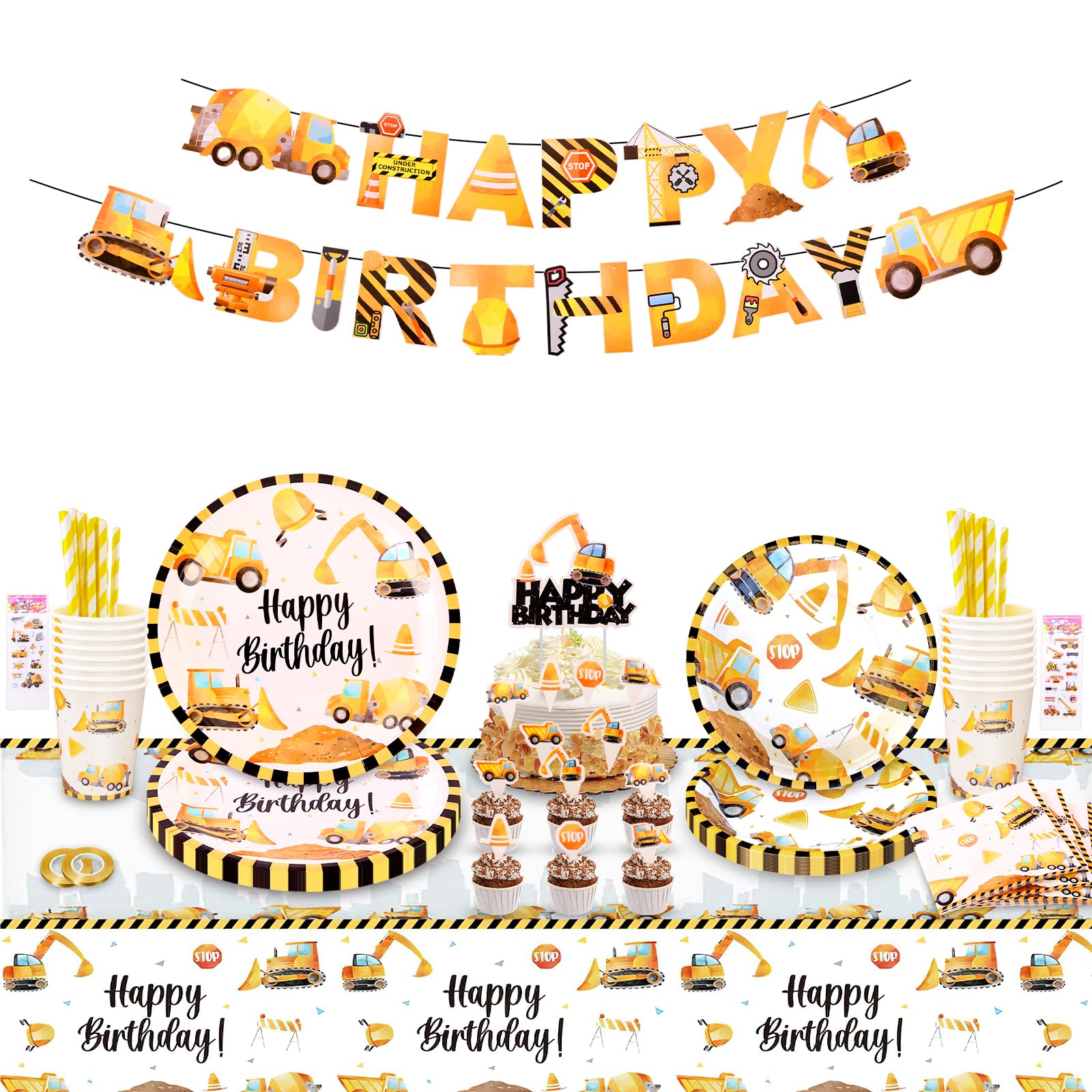 Construction Birthday Party Supplies Construction Theme Party ...