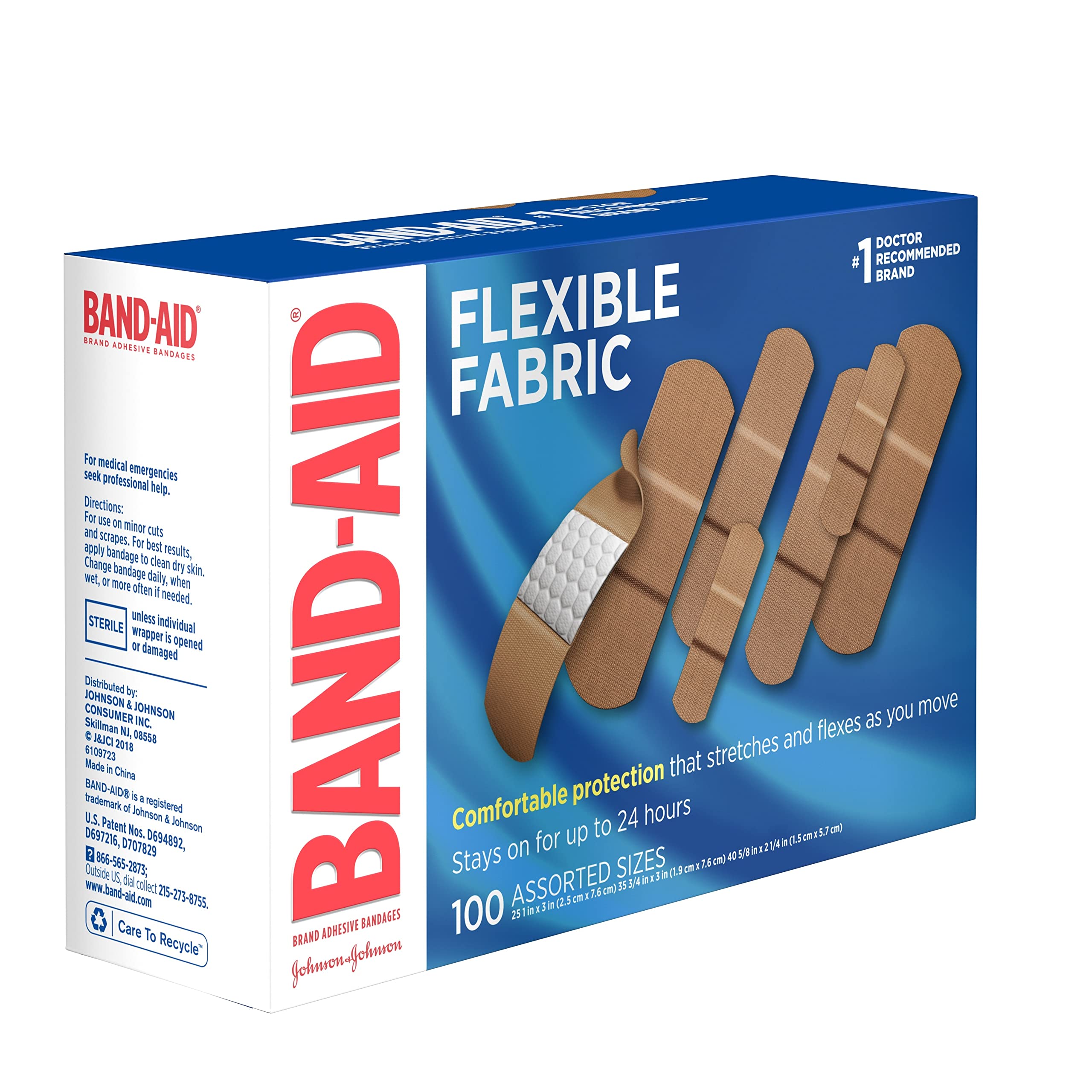 Buy Band-Aid Brand Flexible Fabric Adhesive Bandages, Comfortable ...