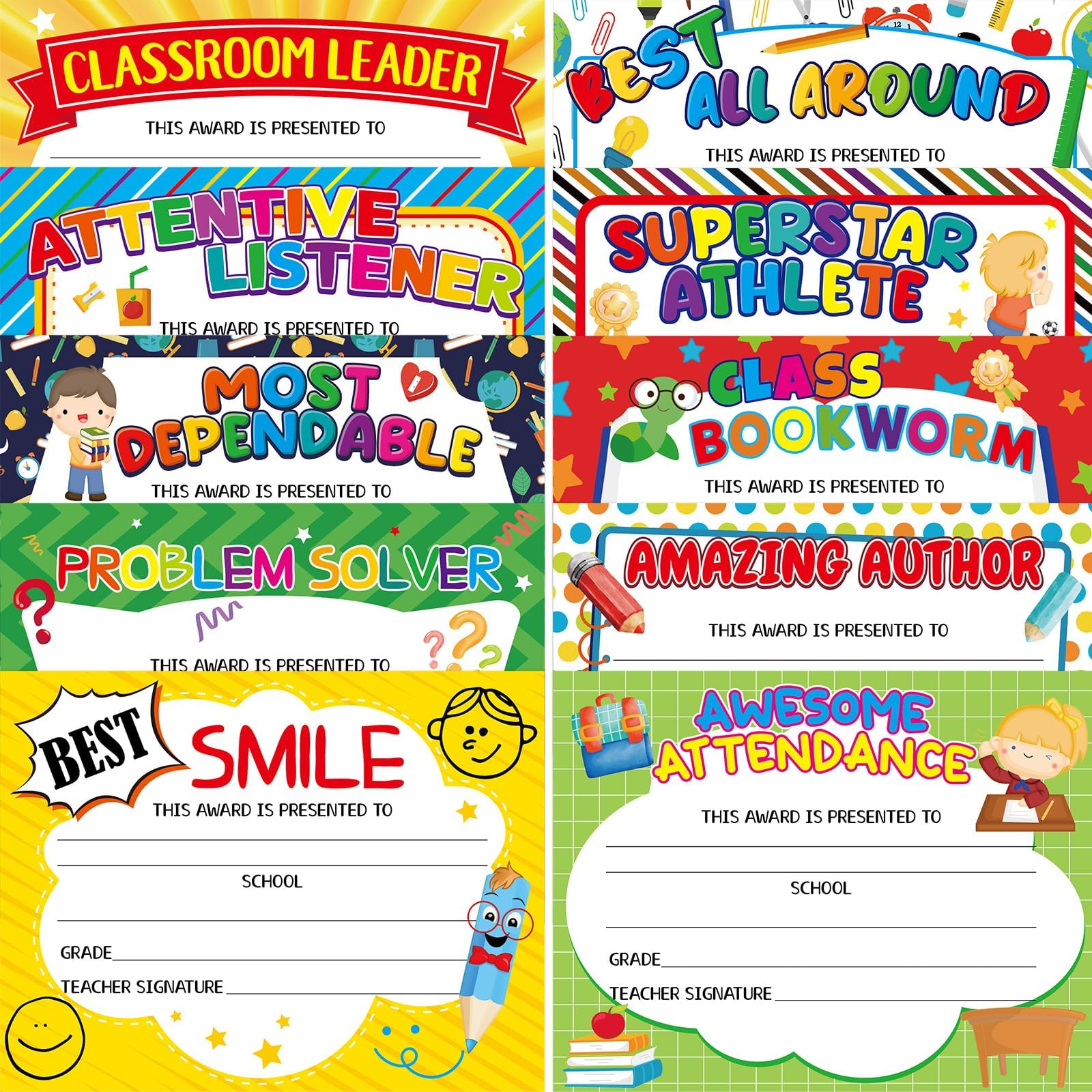 Amazon.com : 40PCS Student of Award Certificates End of School Year ...