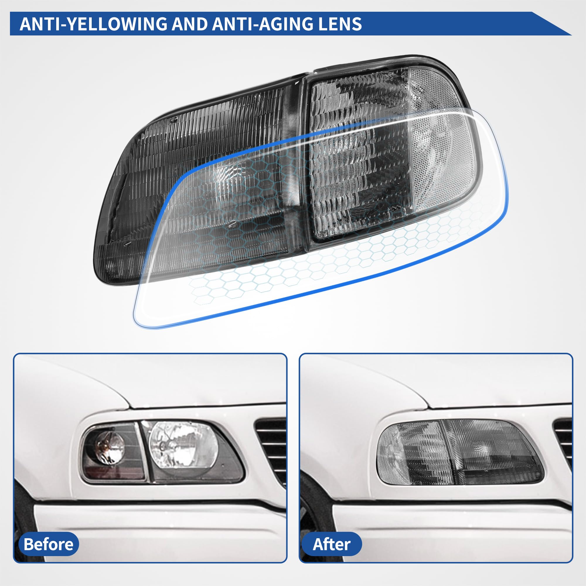 Snapklik.com : oEdRo Halogen Headlights Replacement w/Corner Parking ...