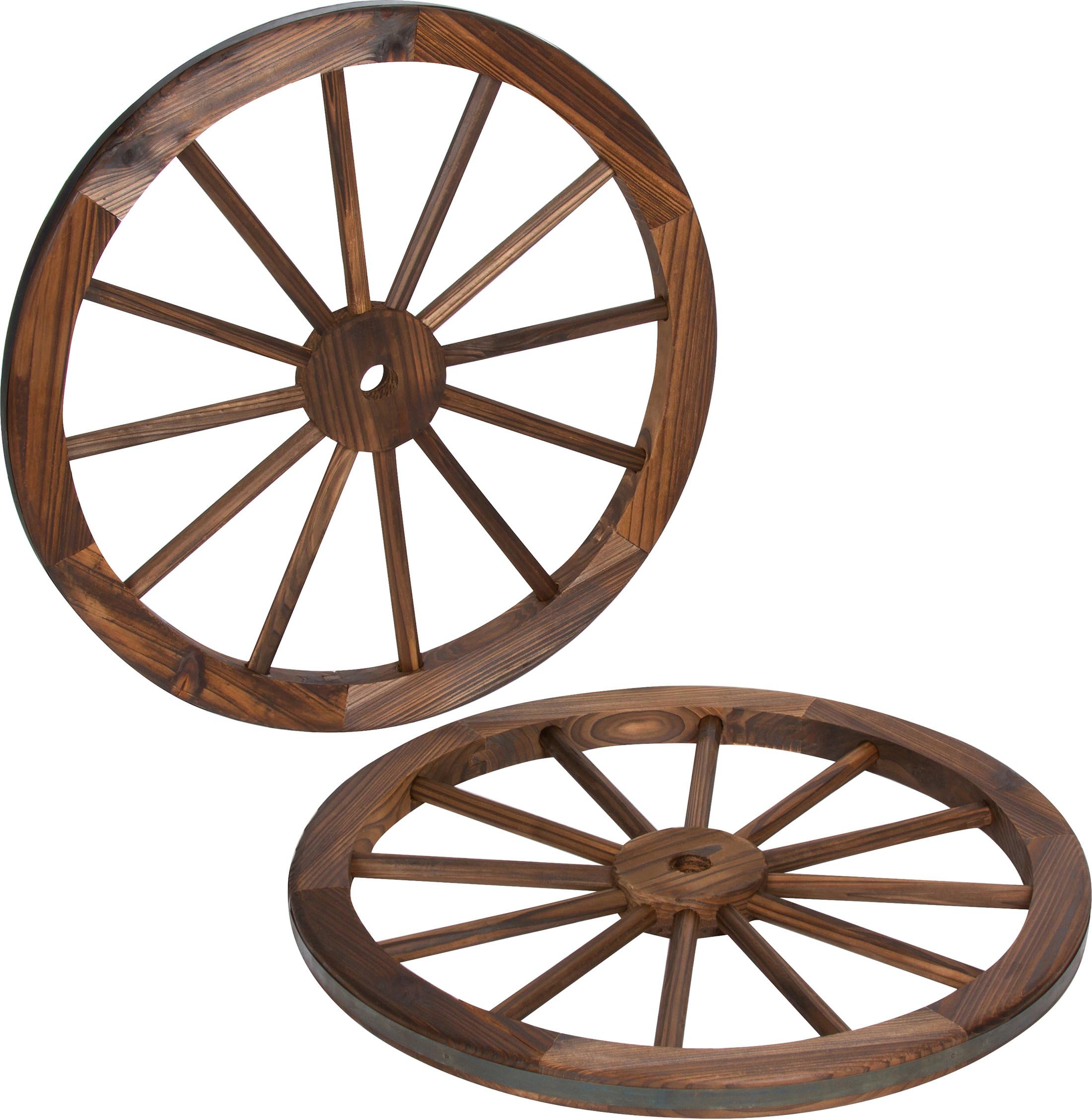 Amazon.com: Giantex 30-Inch Wagon Wheels 4 Pieces, Decorative Wooden ...
