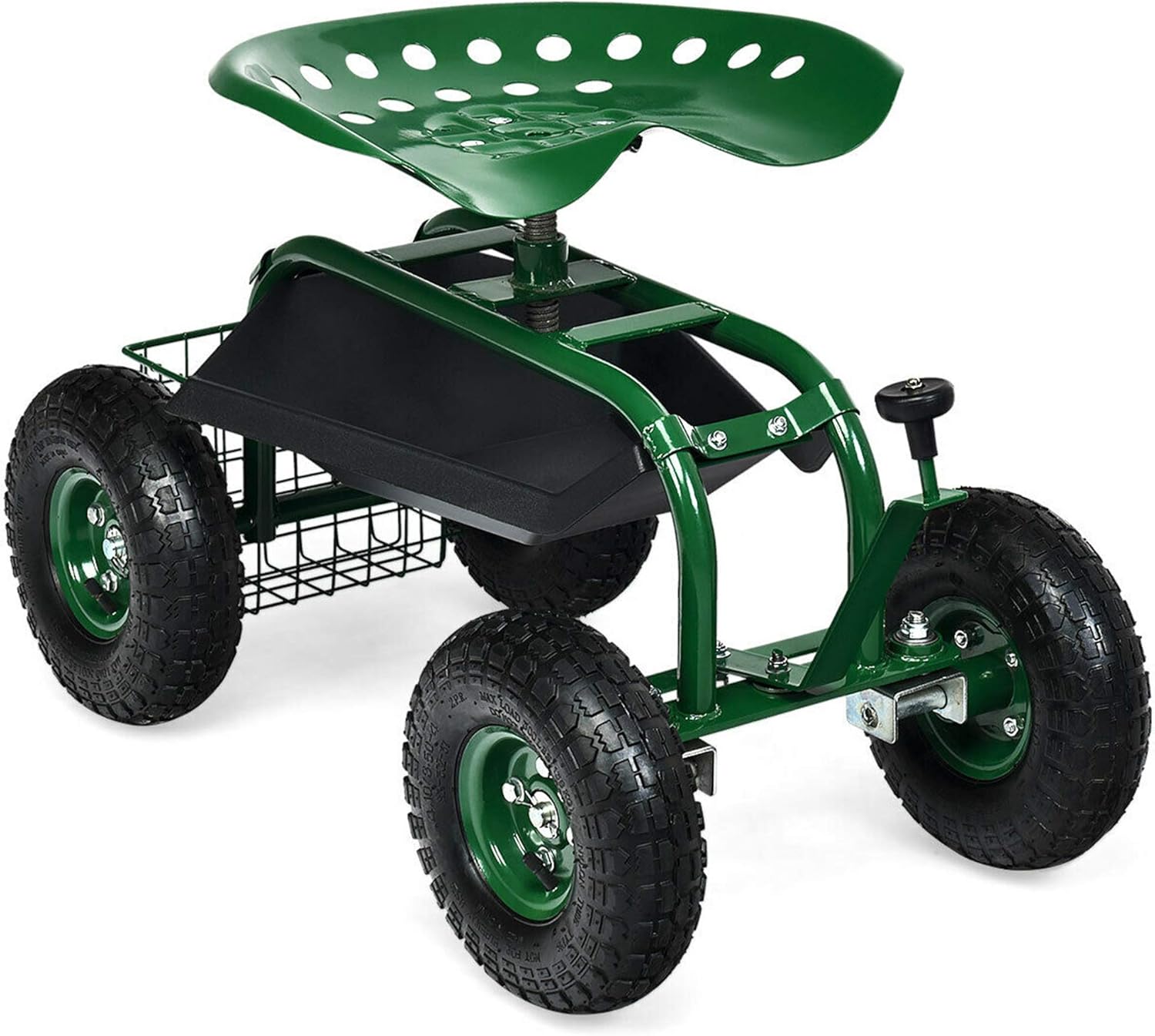 Amazon.com: DORTALA 4-Wheel Rolling Garden Cart Work Seat w/Tool Tray ...